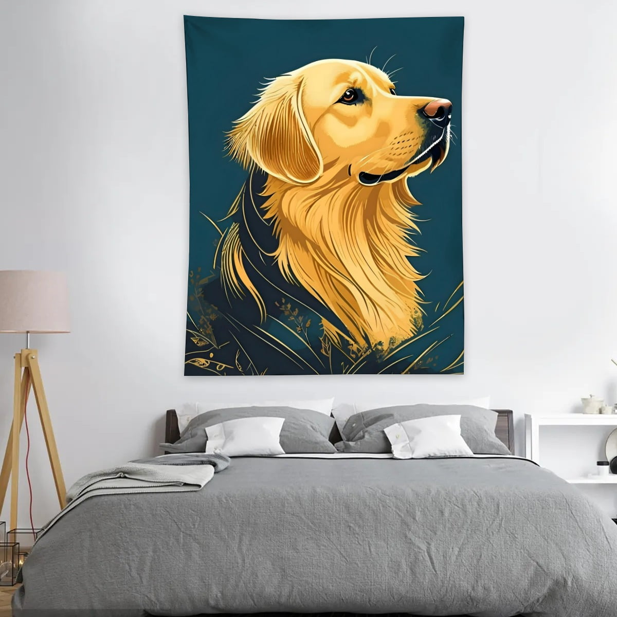 Golden Retriever Tapestry 40 x 60 Inches With Vivid Colors Realistic ...