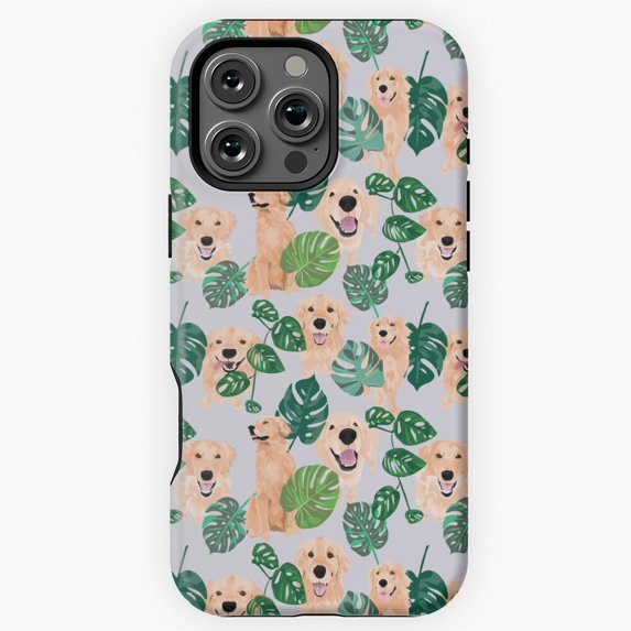 Golden Retriever Tropical Beach Art Phone Case Compatible with iPhone ...