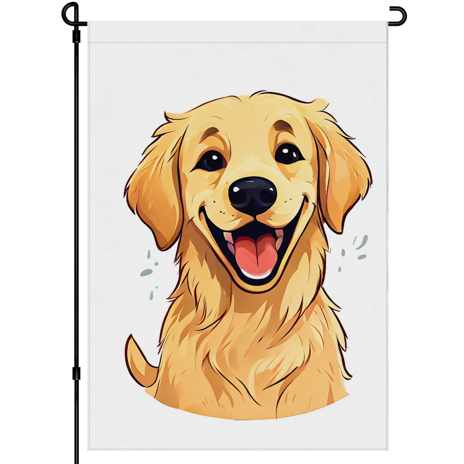 Golden Retriever Versatile Flags - Soft Colors Happy Smile Garden Flags ...