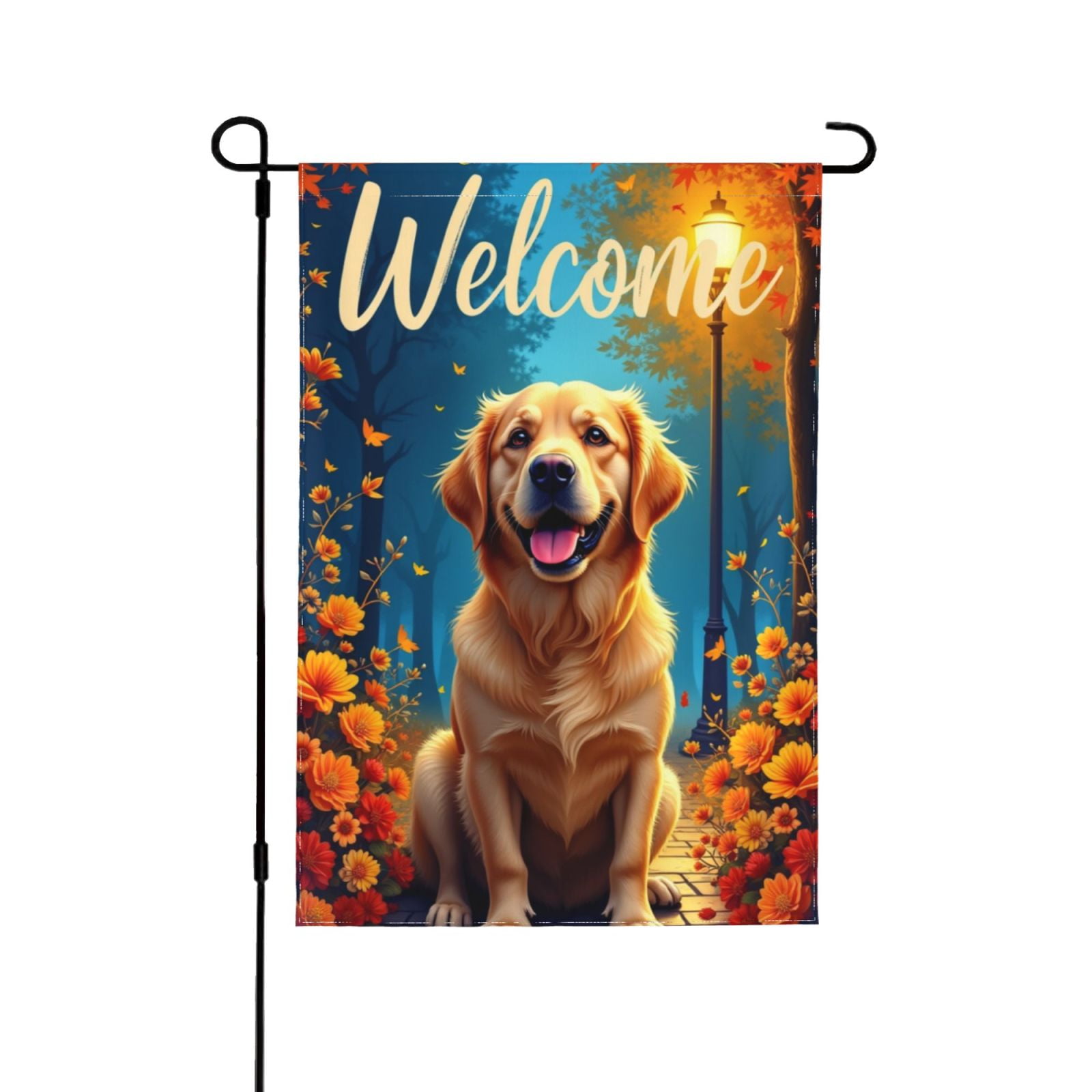 Golden Retriever Welcome Garden Flag 12.5 X 18 Inch Double Sided ...