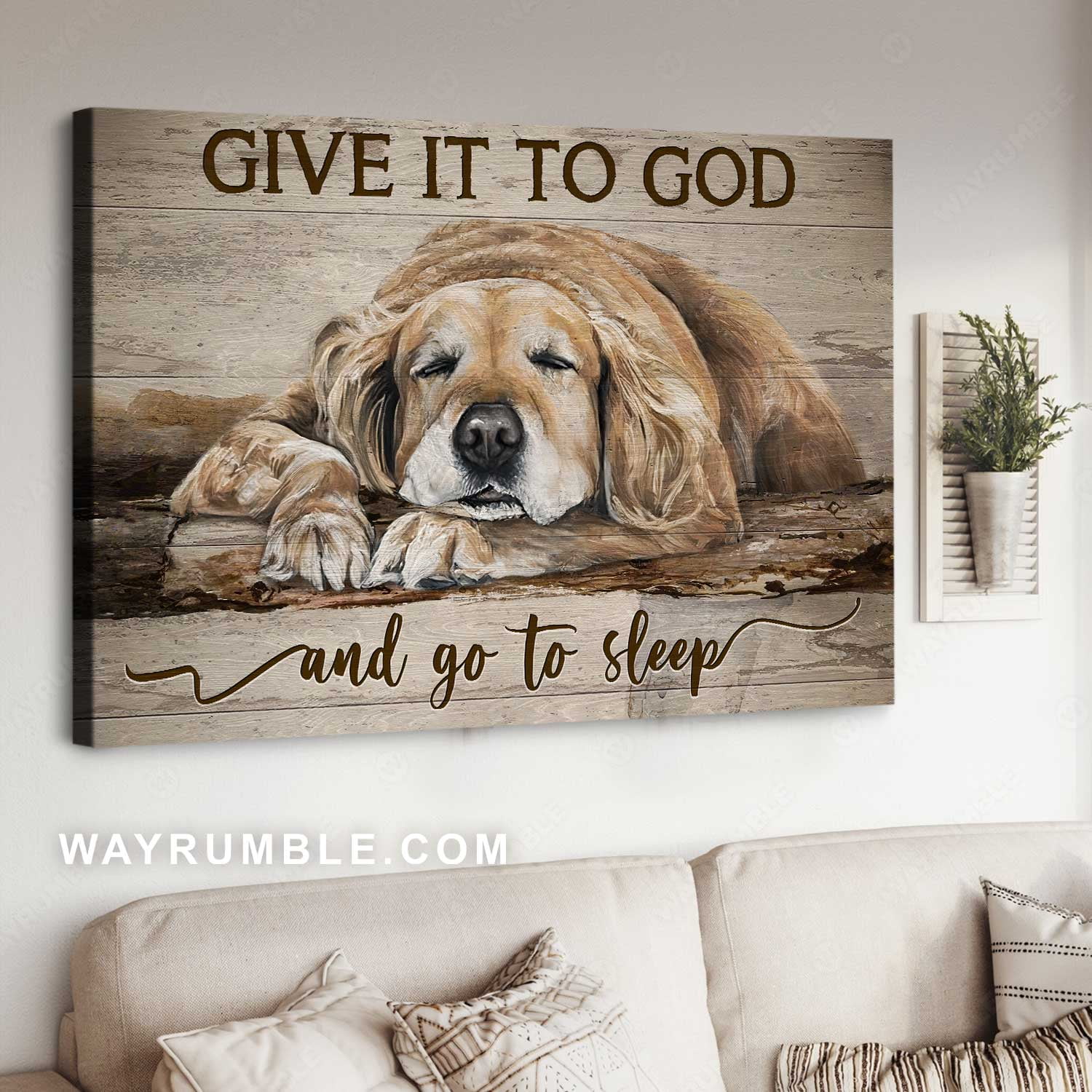 Golden Retriever dog, Gift for dog lover, Give it to God and go to ...