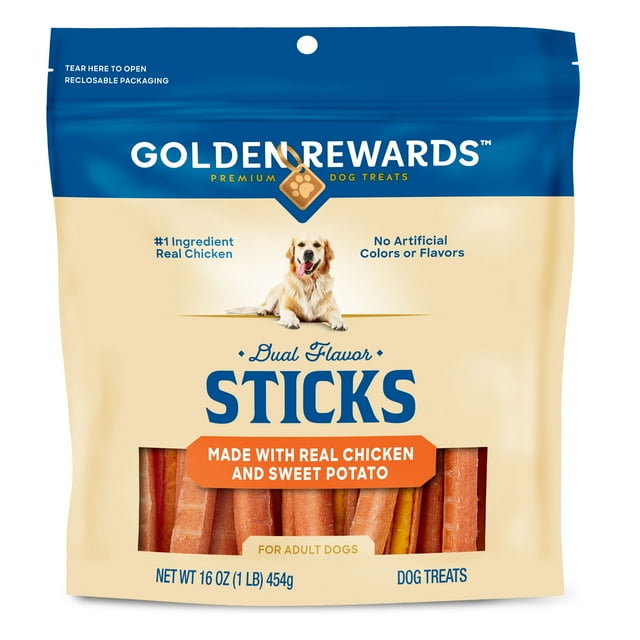 Golden Rewards Chicken and Sweet Potato Dual Flavor Treat Sticks for ...