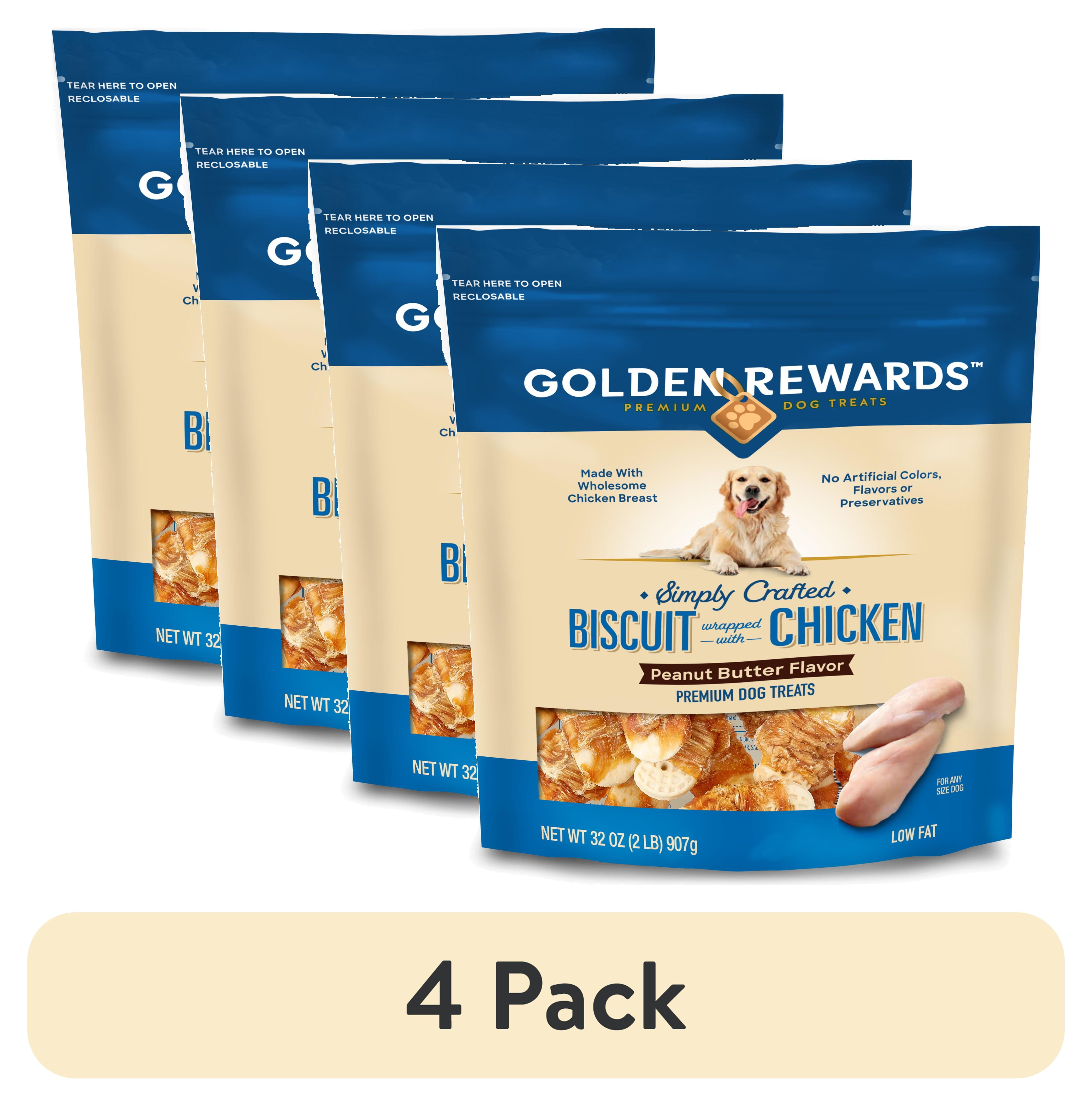 (4 pack) Golden Rewards Peanut Butter Flavor Biscuit Wrapped with ...