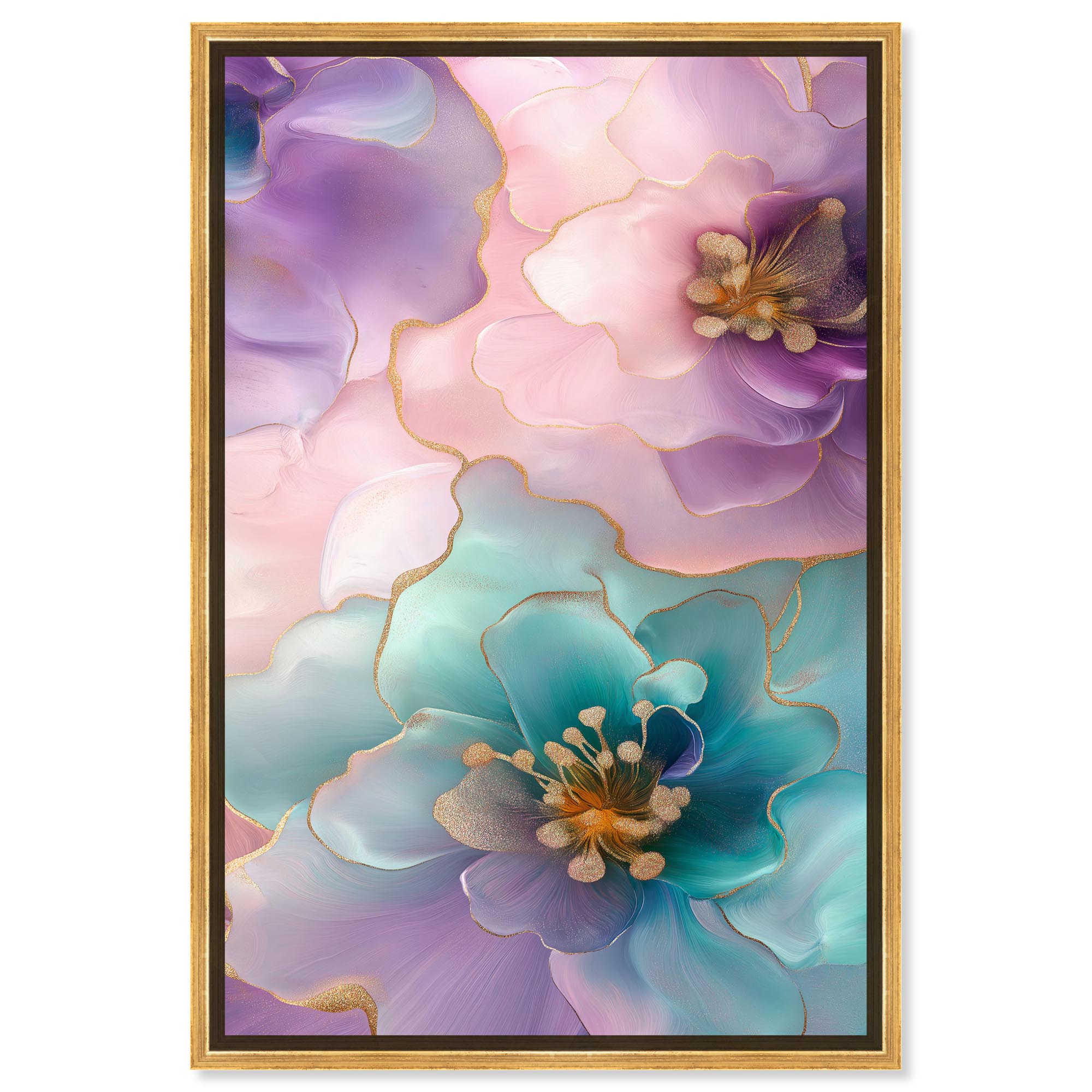 Golden Ripples Canvas Geode Wall Art by Art Remedy, Gold Frame, 20" x ...