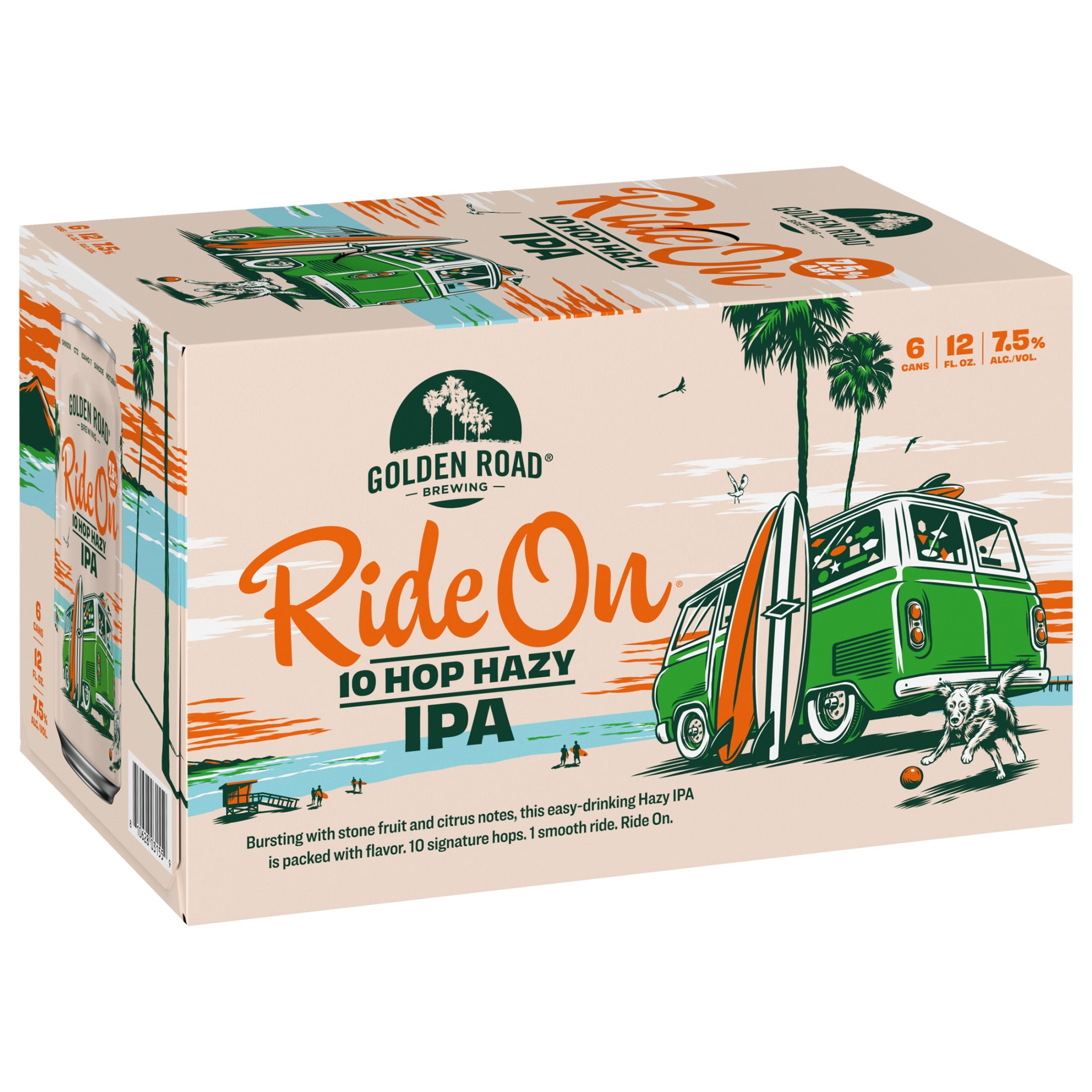 Golden Road Brewing 10 Hop Hazy IPA Craft Beer, 6 pack 12 fl oz ...