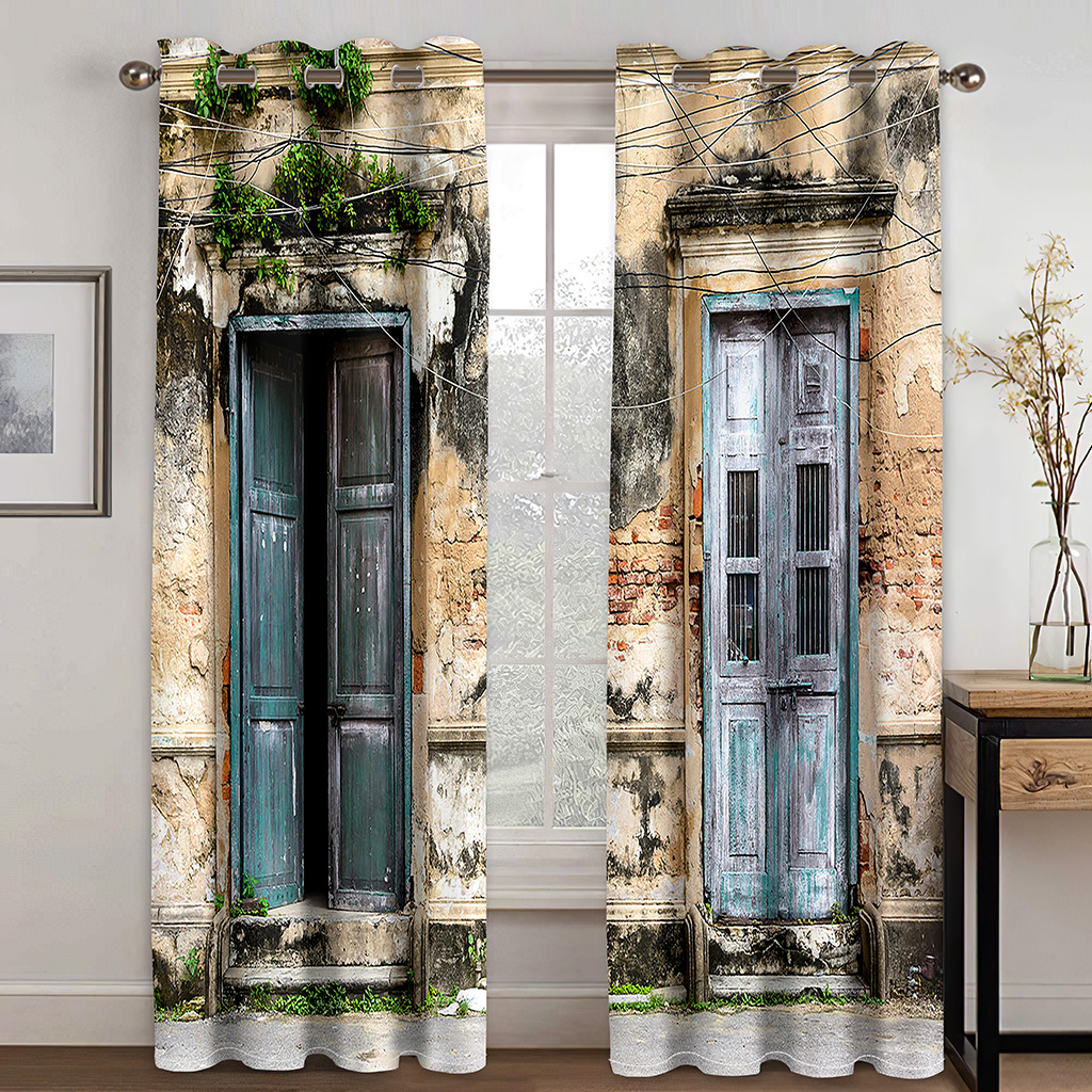 Golden Roman Post Door Wall Column Window Curtain Blinds For Living ...
