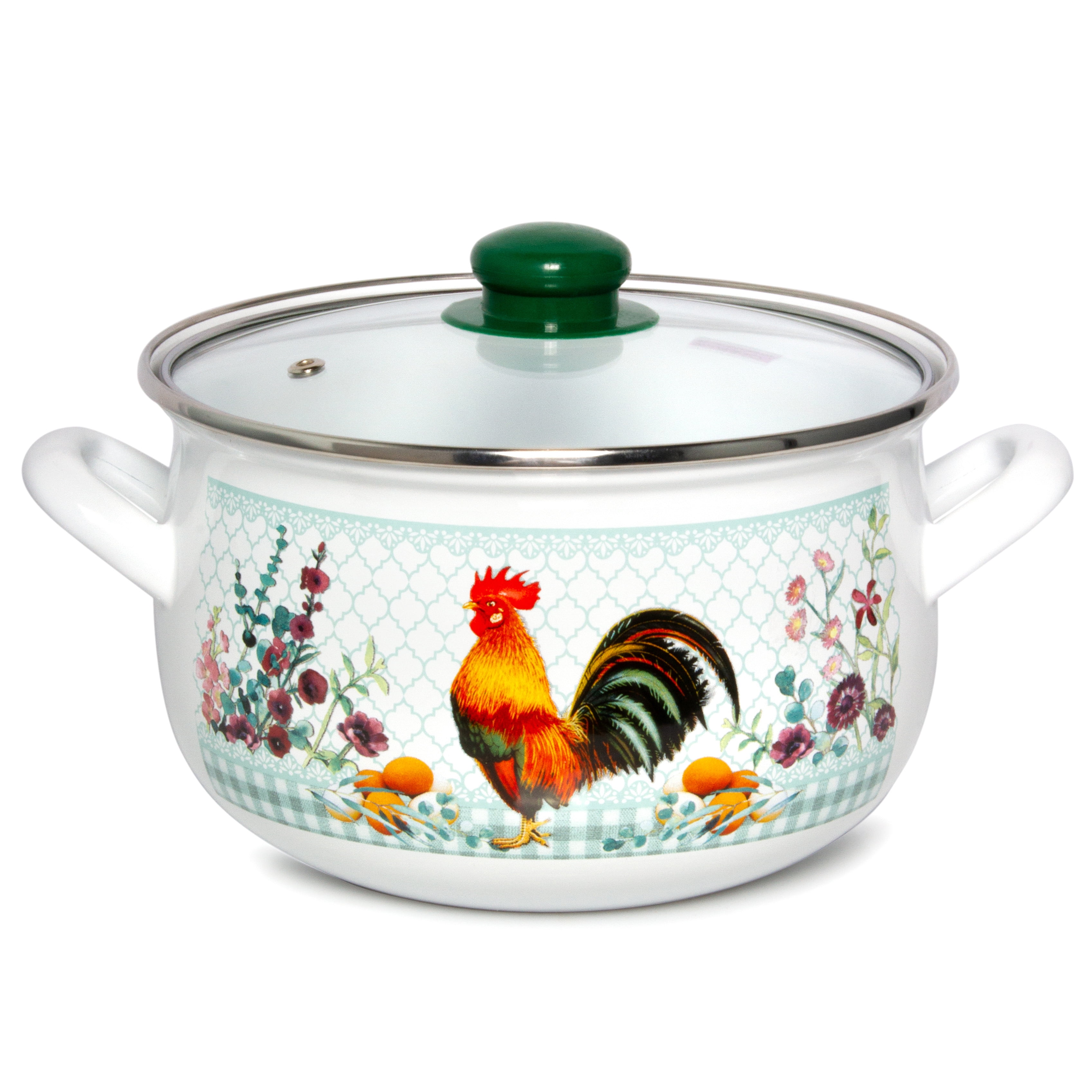STP Goods Golden Rooster 5.05-qt. Deep Stock Pot with Glass Lid, Oven ...