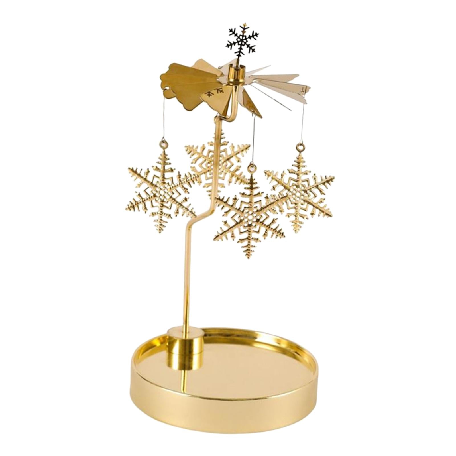 Golden Rotating Candle Holder Rotating Storage Candlestick for Wedding ...