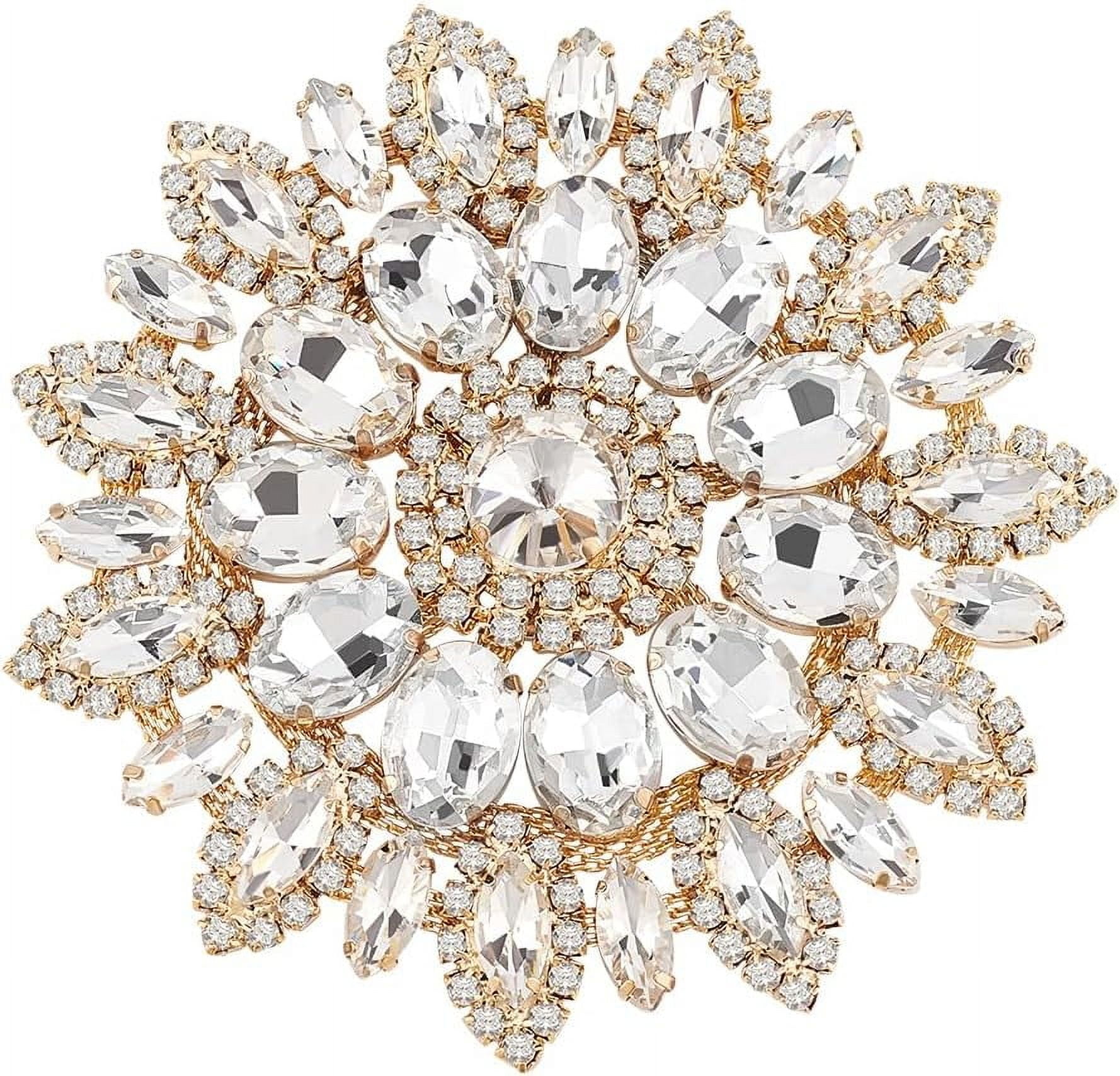 Golden Round Rhinestone Applique 4 Inch Crystal Patch Rhinestone ...