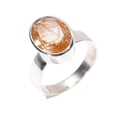 Golden Rutilated Quartz Ring 925 Sterling Silver Statement Rings Gift ...