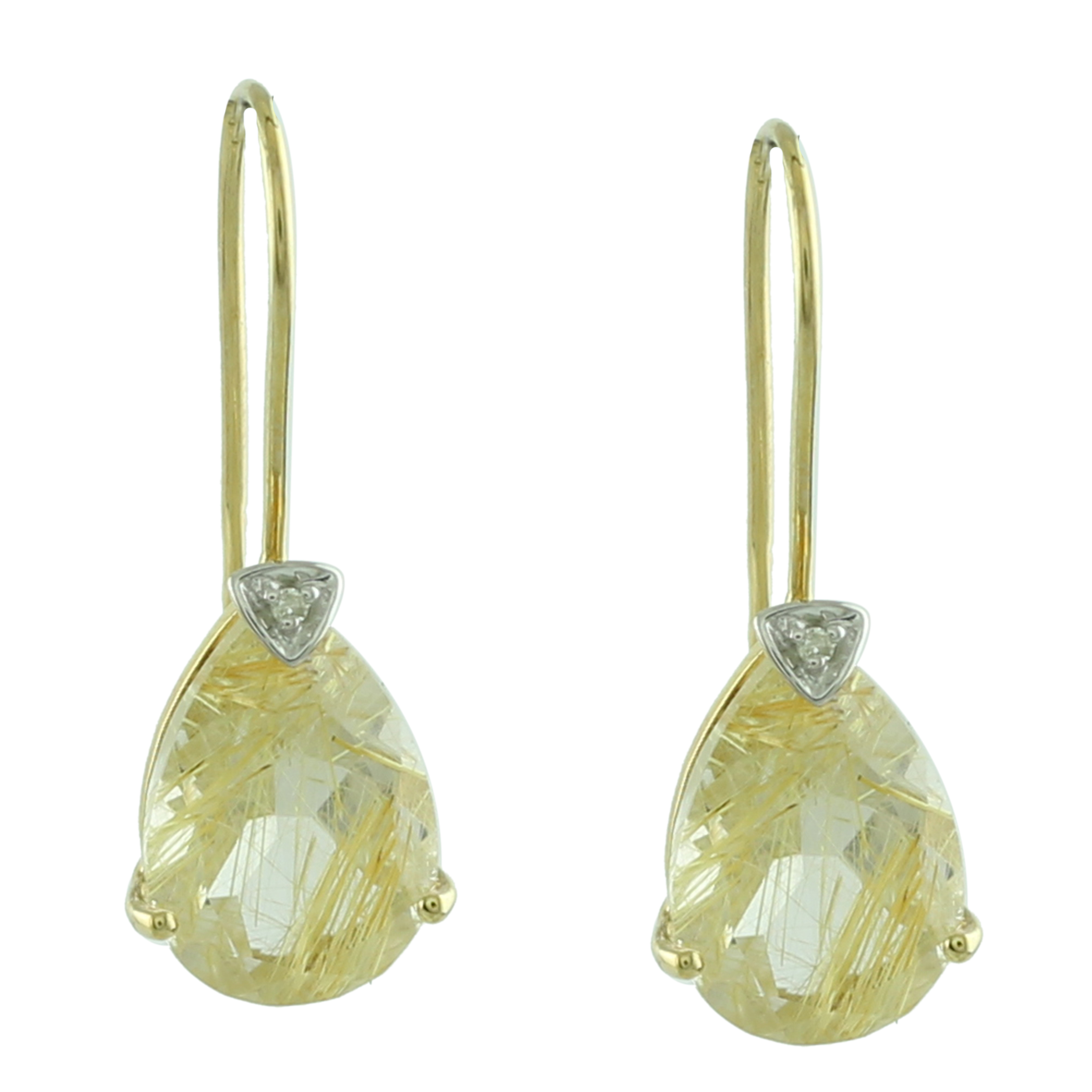 Golden Rutile Natural Gemstone Pear Shape 925 Sterling Silver Uniqe ...