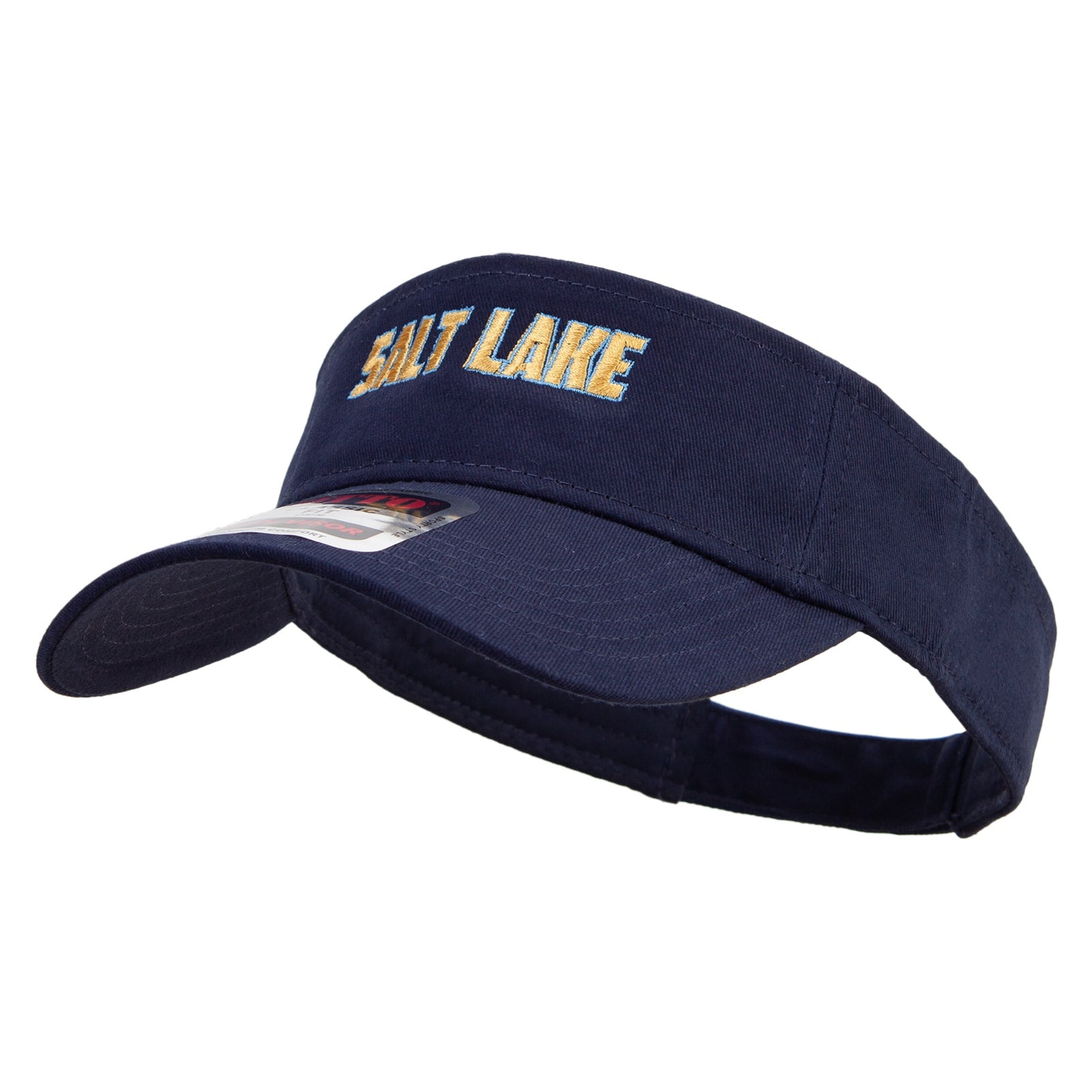 Golden Salt Lake City Embroidered Cotton Twill Sun Visor - Navy OSFM ...
