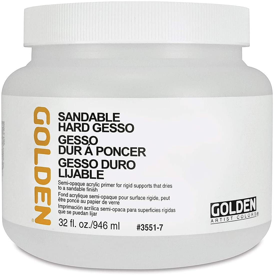 Golden Artist Colors - Sandable Hard Gesso, 32 oz - Walmart.com