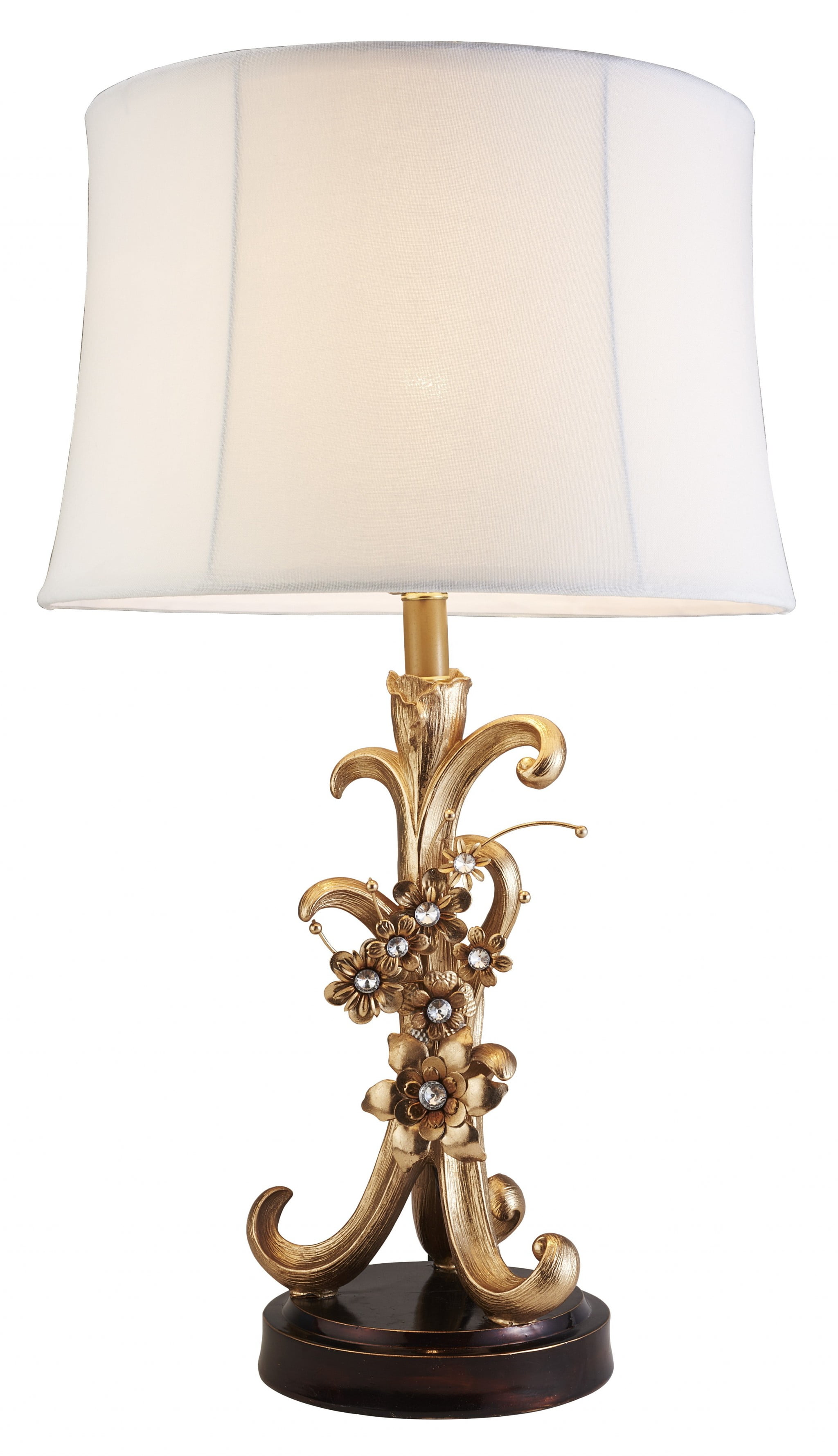 Golden Scroll and Faux Crystal Bling Table Lamp - Walmart.com