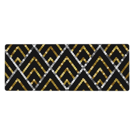 Golden Sequin Glitter Geometric Mouse Pad Extended Large Gaming ...