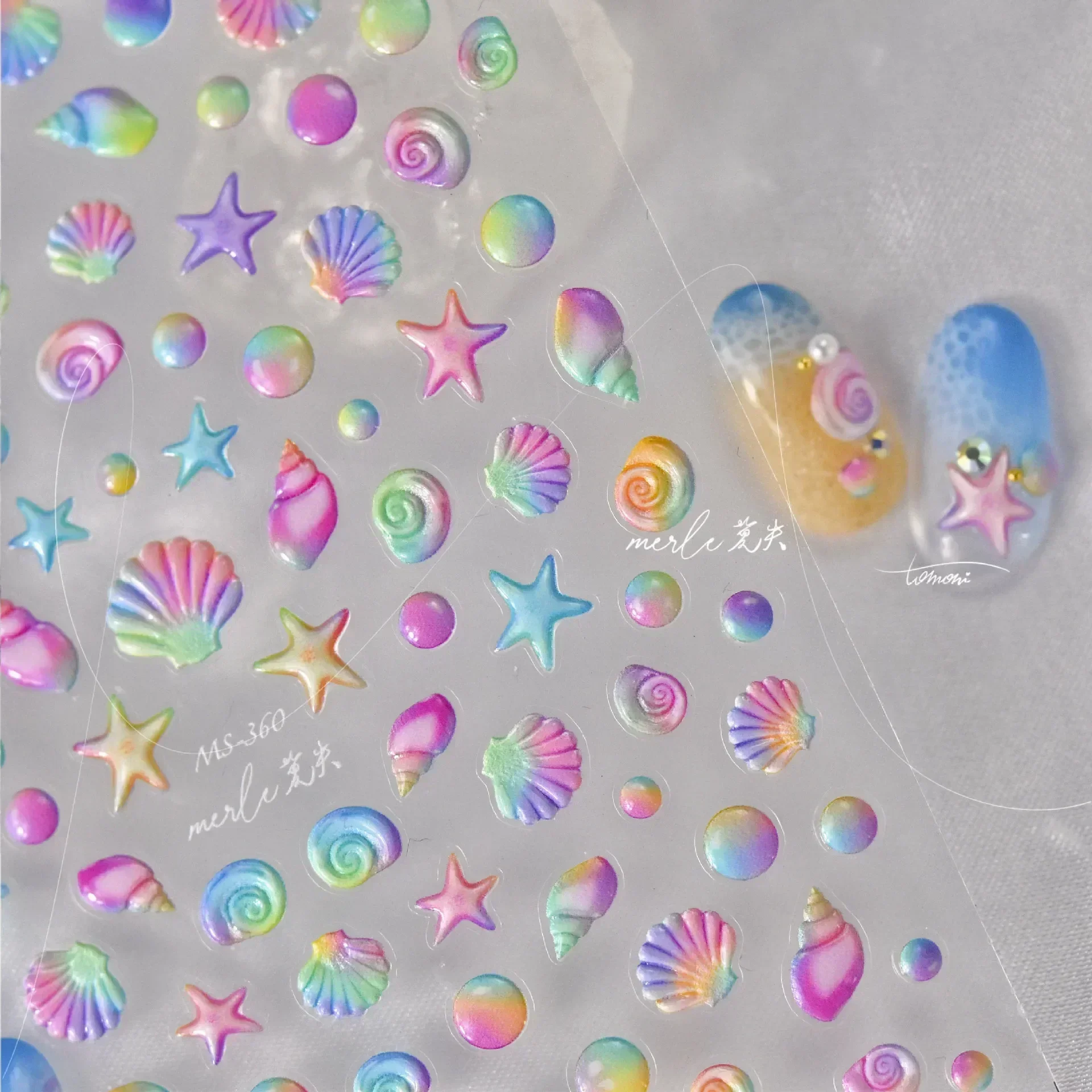 Golden Shiny Colorful Conch Shell Coral Starfish Ocean Bowknot Love ...