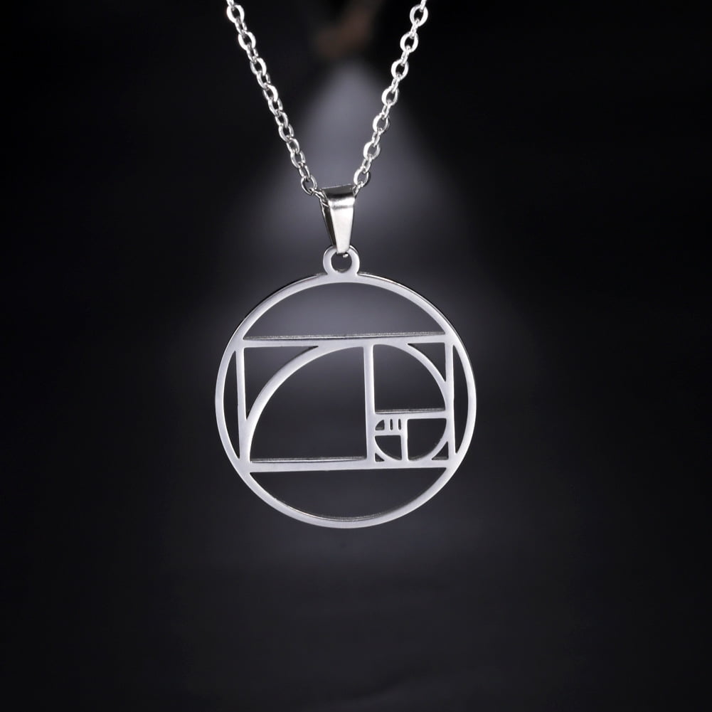 Golden Silver Color Ratio Rectangle Necklace Fibonacci Geometric ...