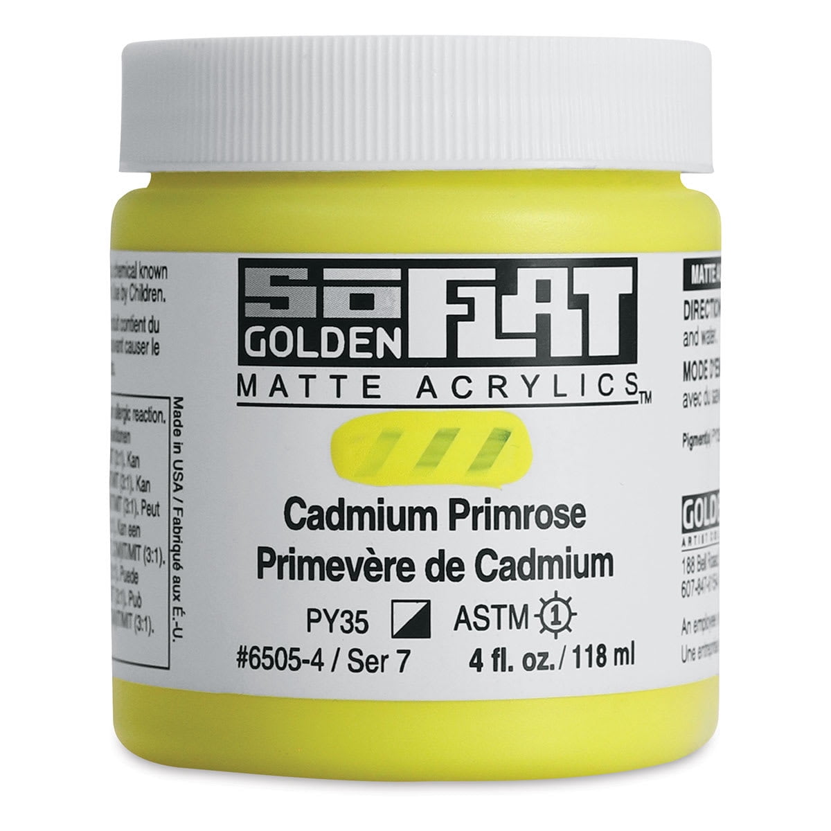 Golden SoFlat Matte Acrylic Paint - Cadmium Primrose, 118 ml, Jar ...