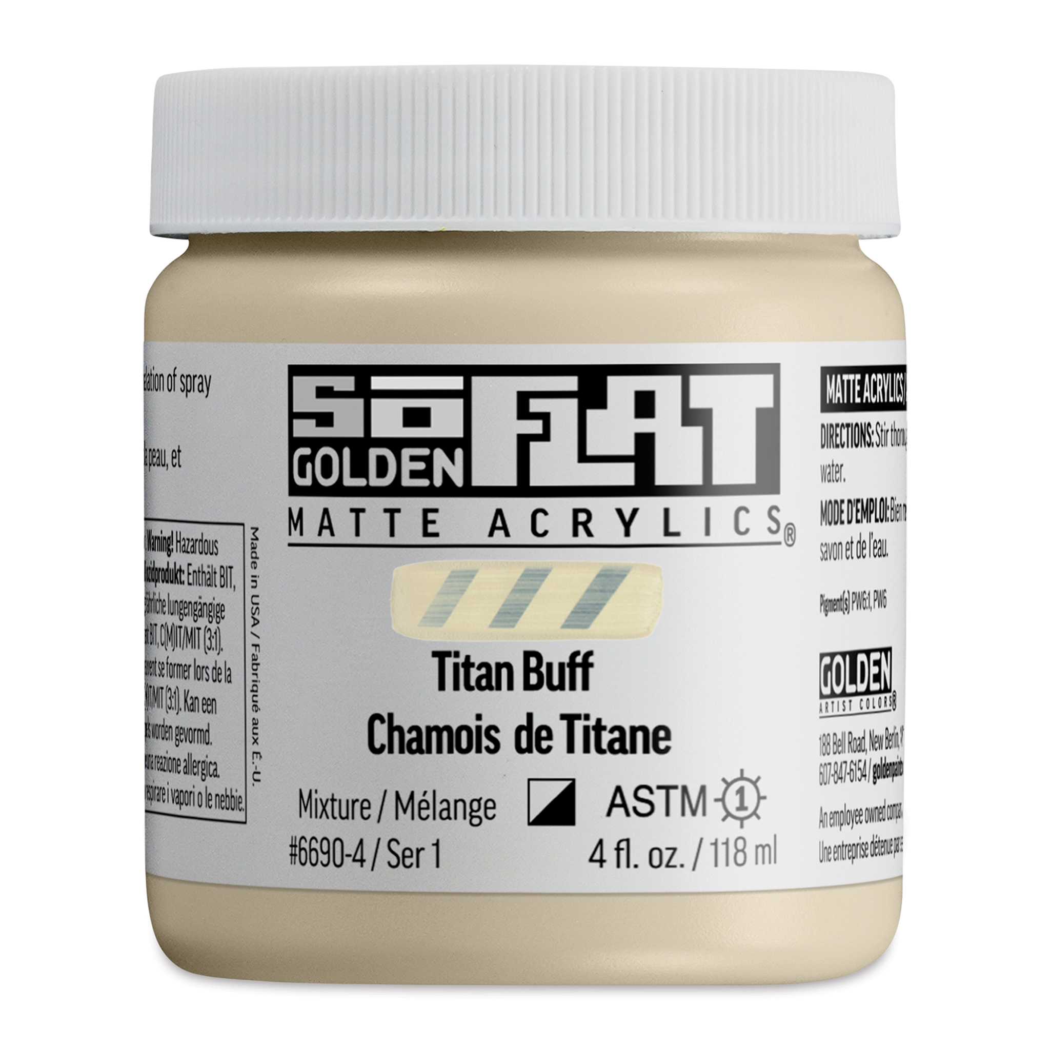 Golden SoFlat Matte Acrylic Paint - Titan Buff, 118 ml, Jar - Walmart.com