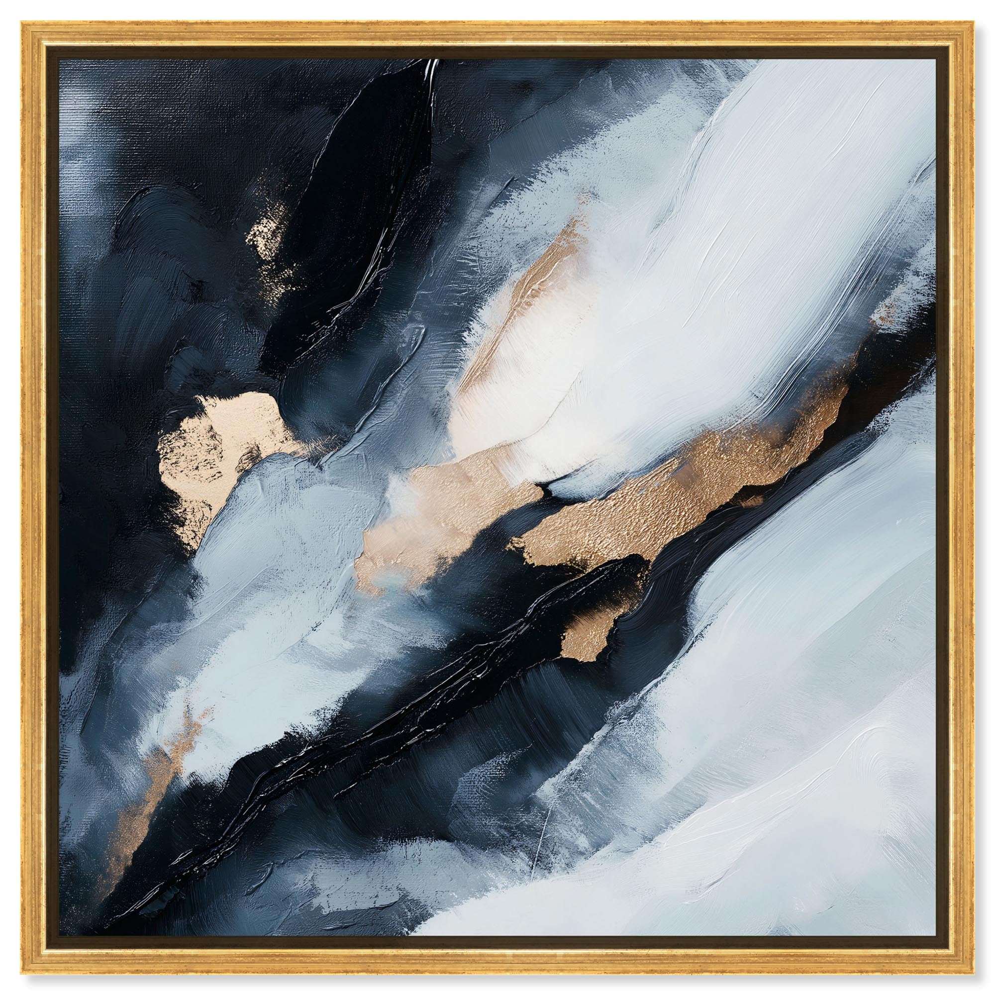 Golden Spark I Canvas Elegant Abstracts by Art Remedy, Gold Frame, 20 x ...