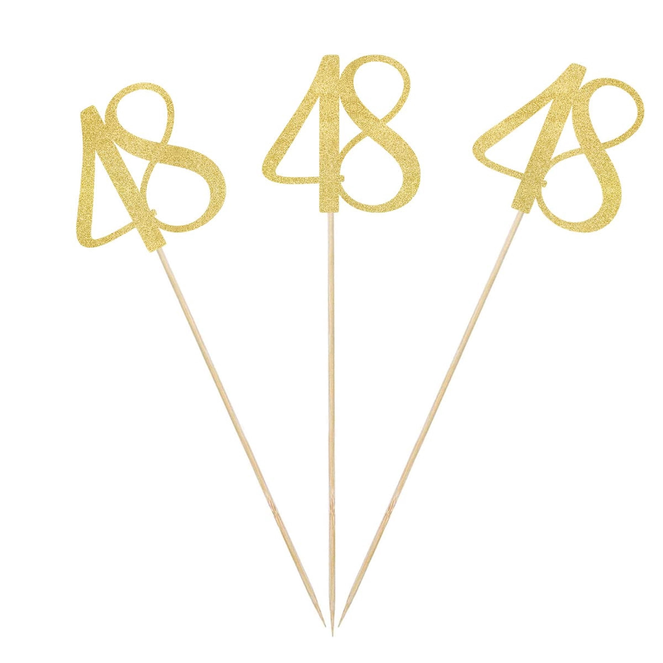 Golden Sparkle 48th Birthday Table Toppers, 12-Pack Celebration ...