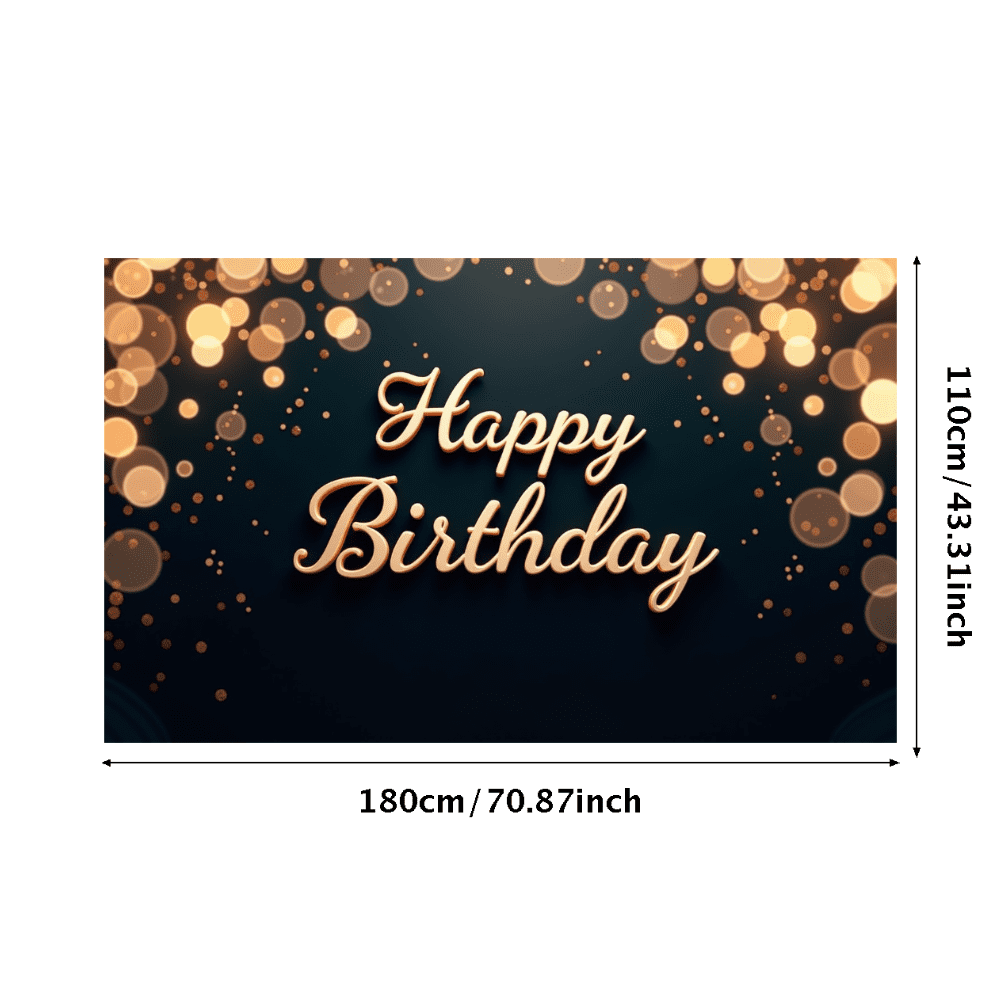 Golden Sparkle Birthday Banner Happy Birthday Festive Decoration ...