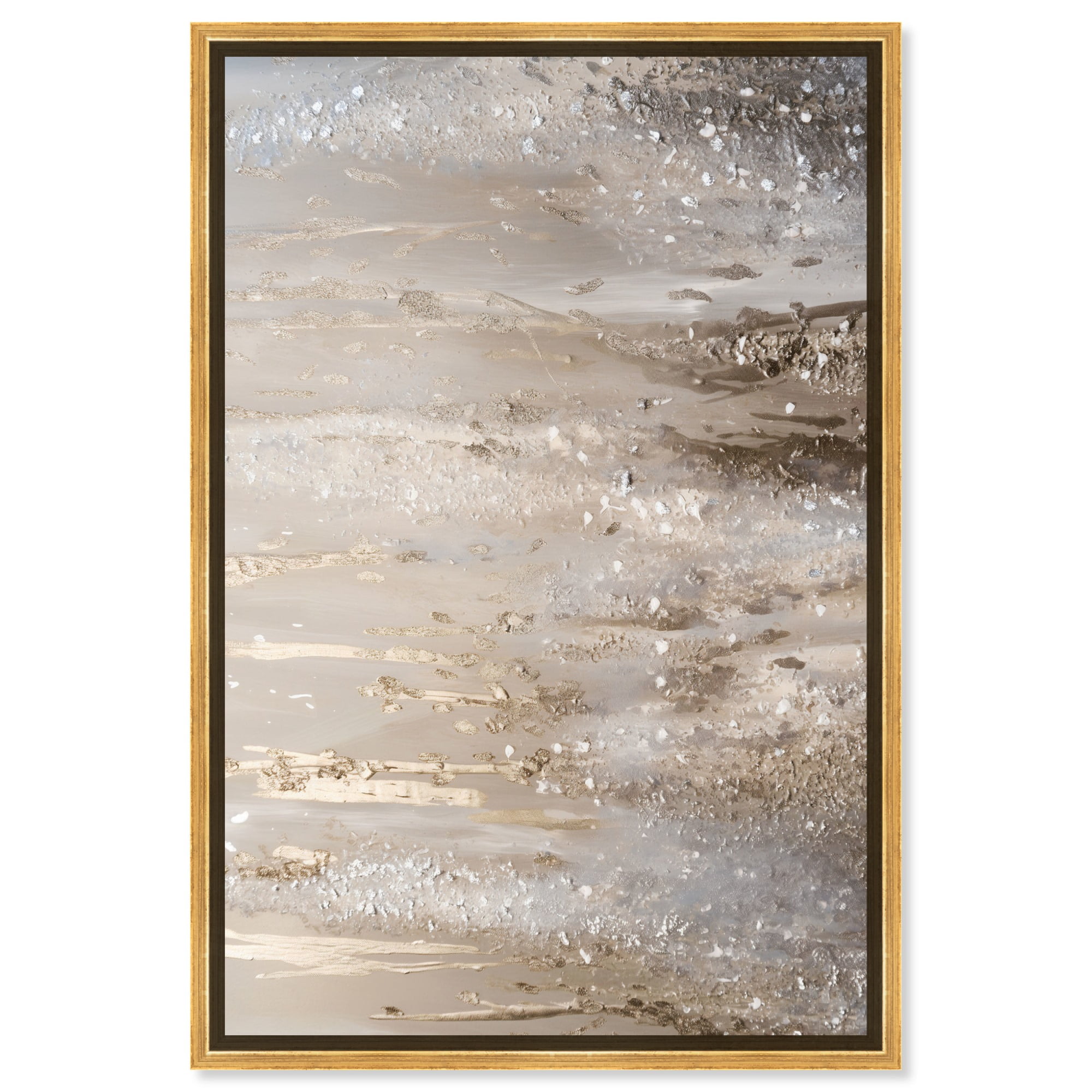 Golden Spectrum Canvas Elegant Gold Abstract by Art Remedy, Gold Frame ...