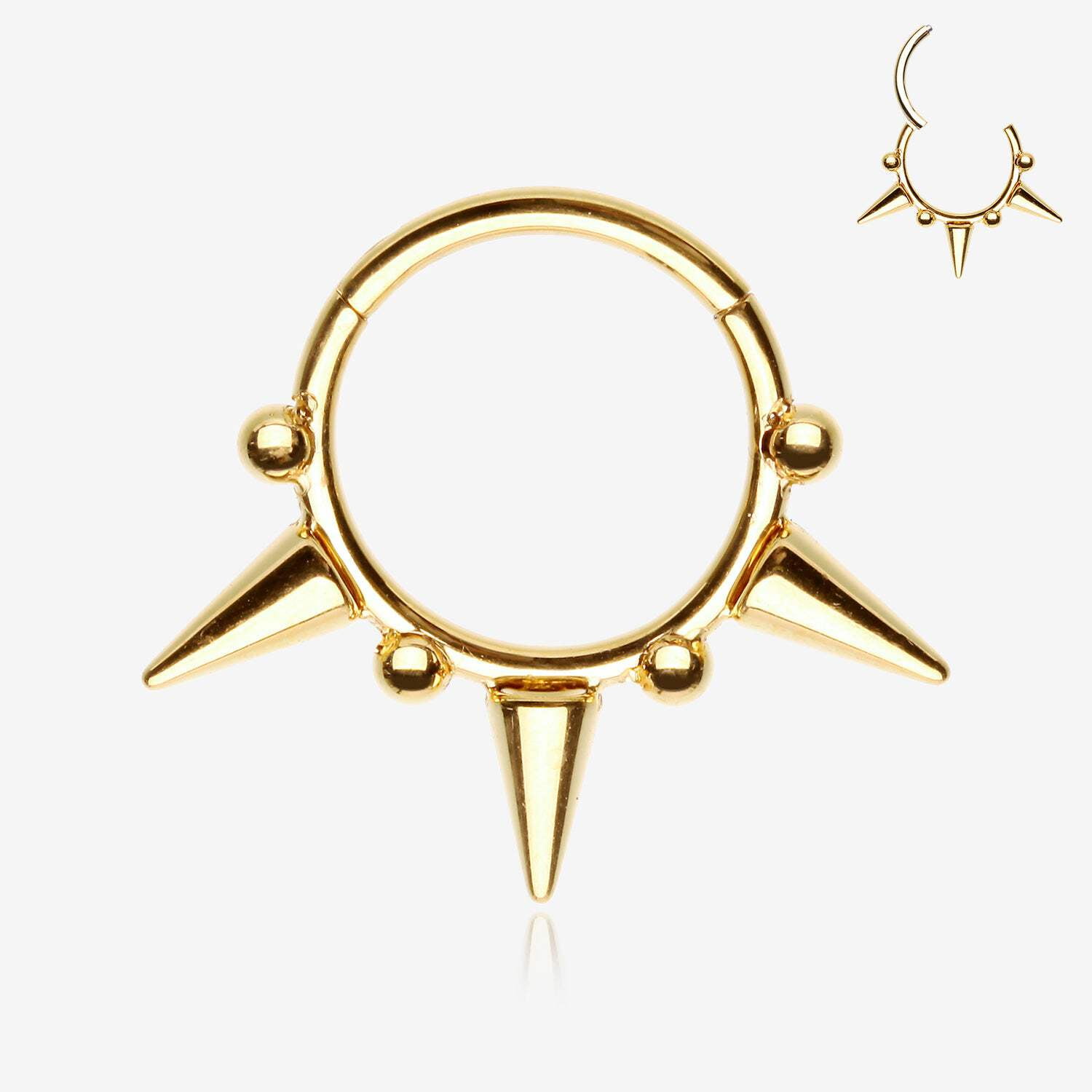 Golden Spike Tribal Luna Orbit Seamless Clicker Hoop Ring - Walmart.com