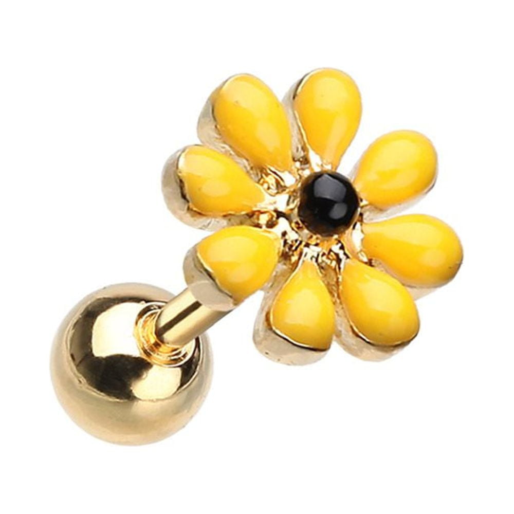 Golden Spring Blossom Flower Cartilage Tragus Earring - Walmart.com