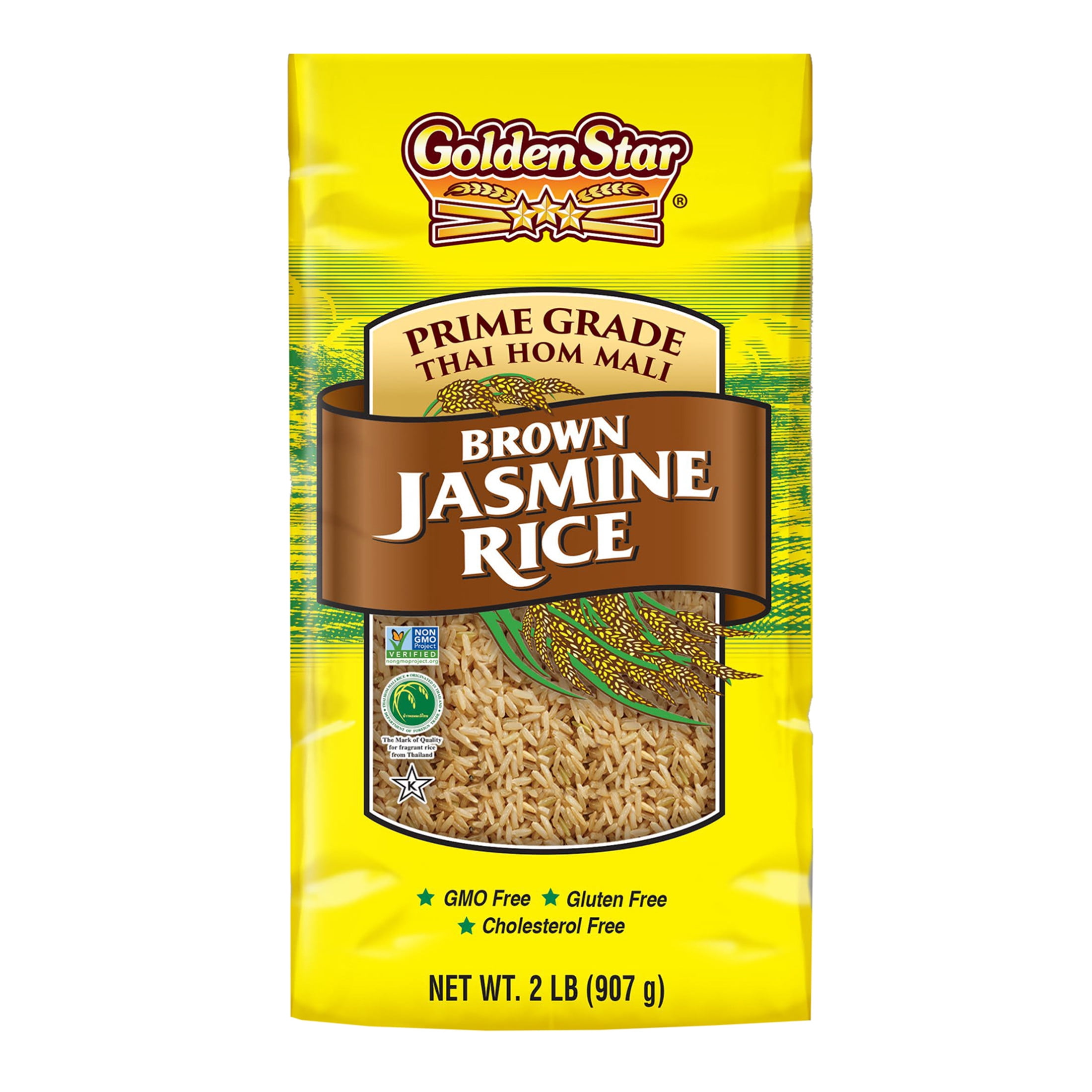 Golden Star Brown Jasmine Rice, 2 lbs, Thai Hom Mali - Walmart.com