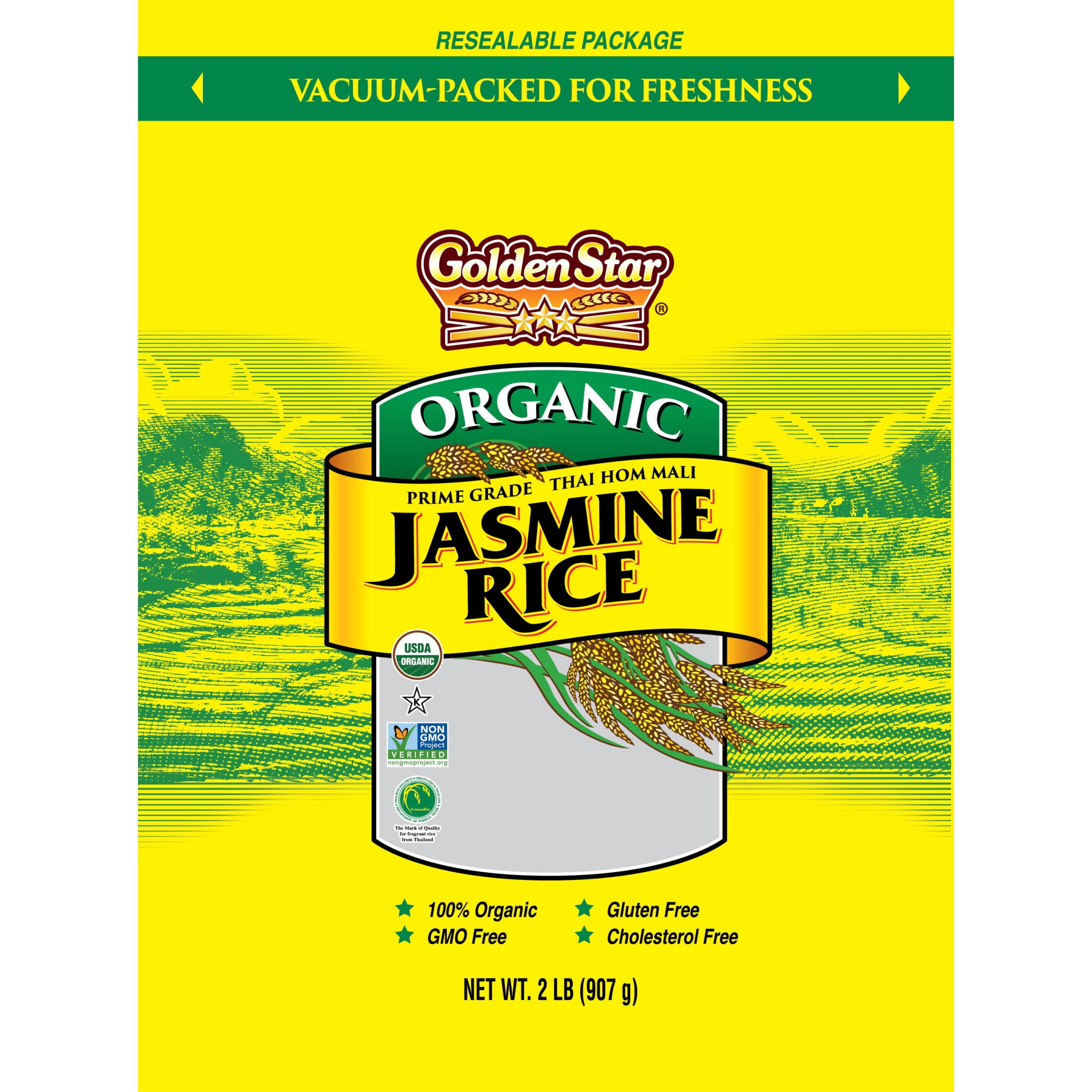 Golden Star Organic Thai Hom Mali Jasmine Rice, 2 lbs - Walmart.com