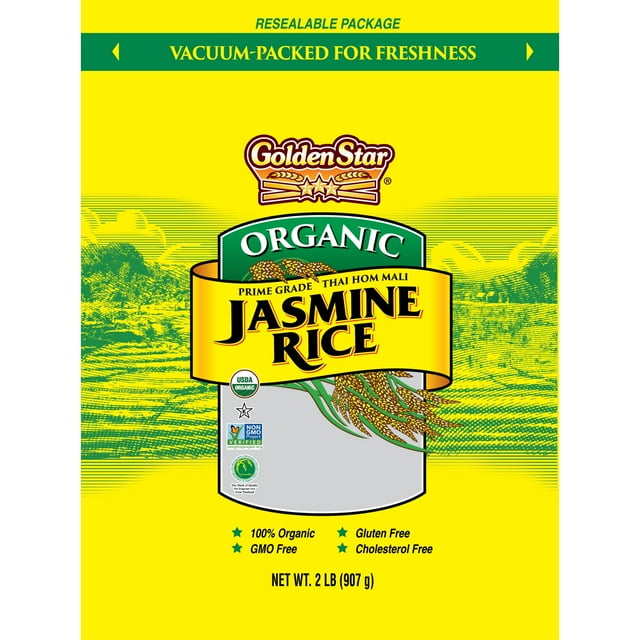 Golden Star Organic Thai Hom Mali Jasmine Rice, 2 lbs - Walmart.com