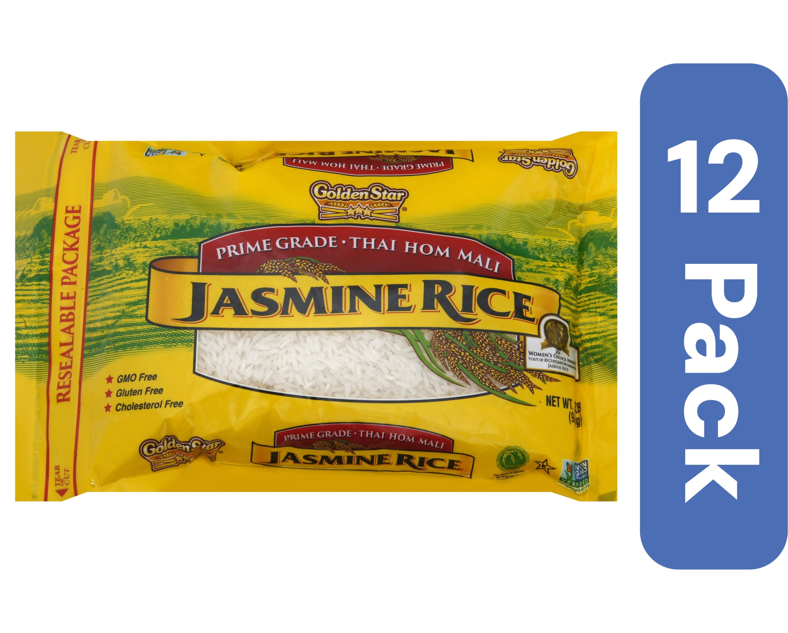 Golden Star Premium Jasmine Rice 2 lb (Pack of 12) - Walmart.com