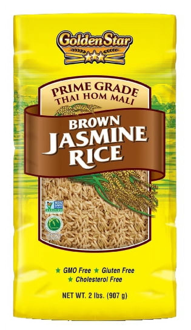 Golden Star Prime Grade Thai Hom Mali Brown Jasmine Rice, 2 lb ...