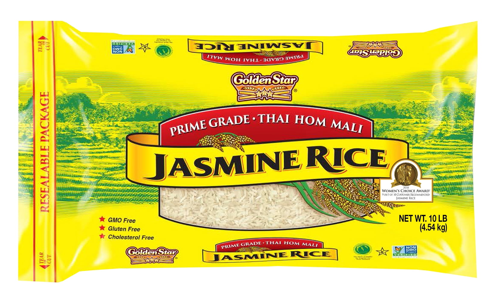 Golden Star Prime Grade Thai Hom Mali Jasmine Rice, 10 lb Bag - Walmart.com