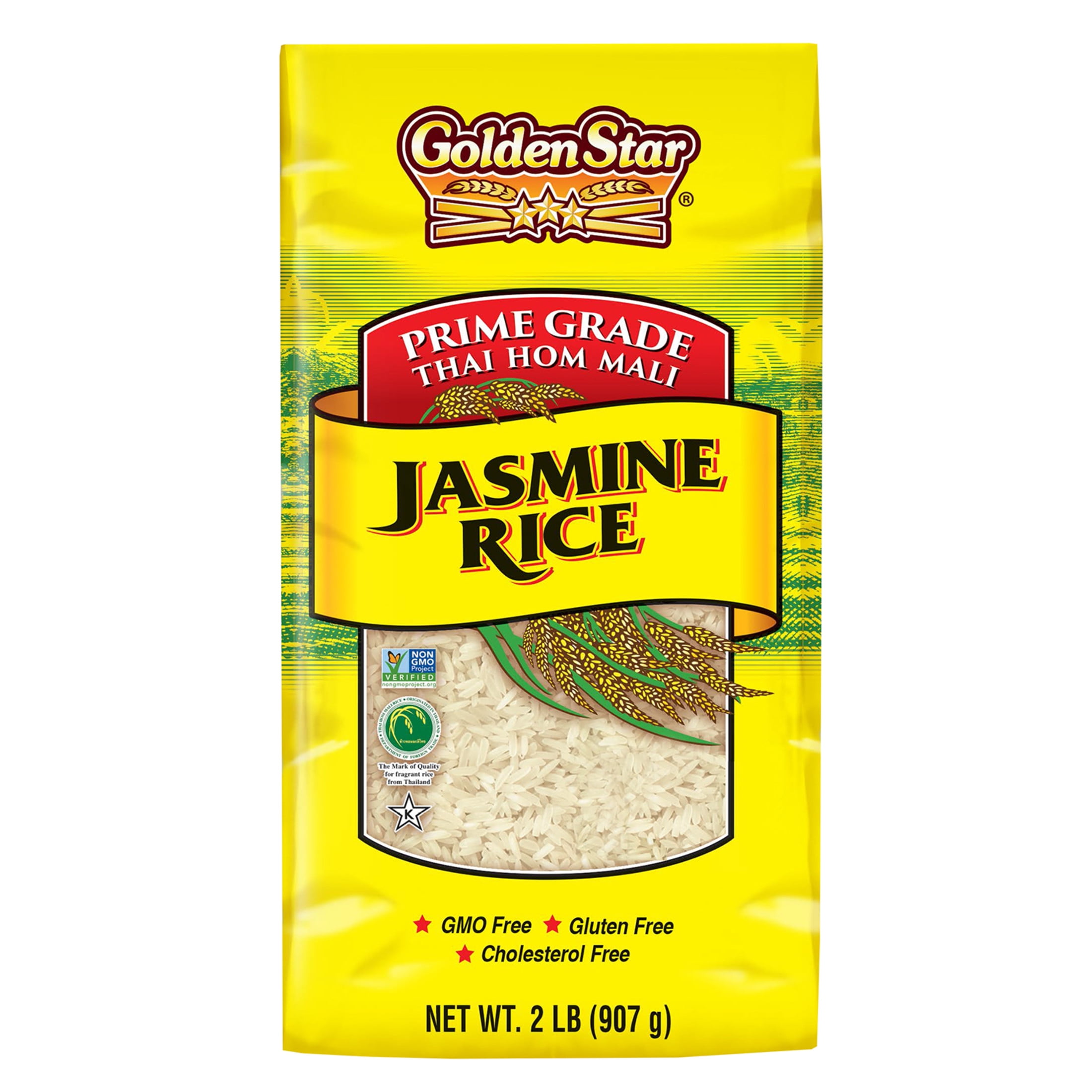 Golden Star Prime Grade Thai Hom Mali Jasmine Rice, 2 lb - Walmart.com