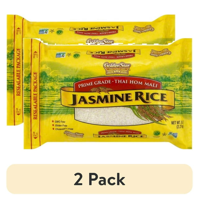 (2 pack) Golden Star Thai Hom Mali Jasmine Rice, 5 lbs - Walmart.com