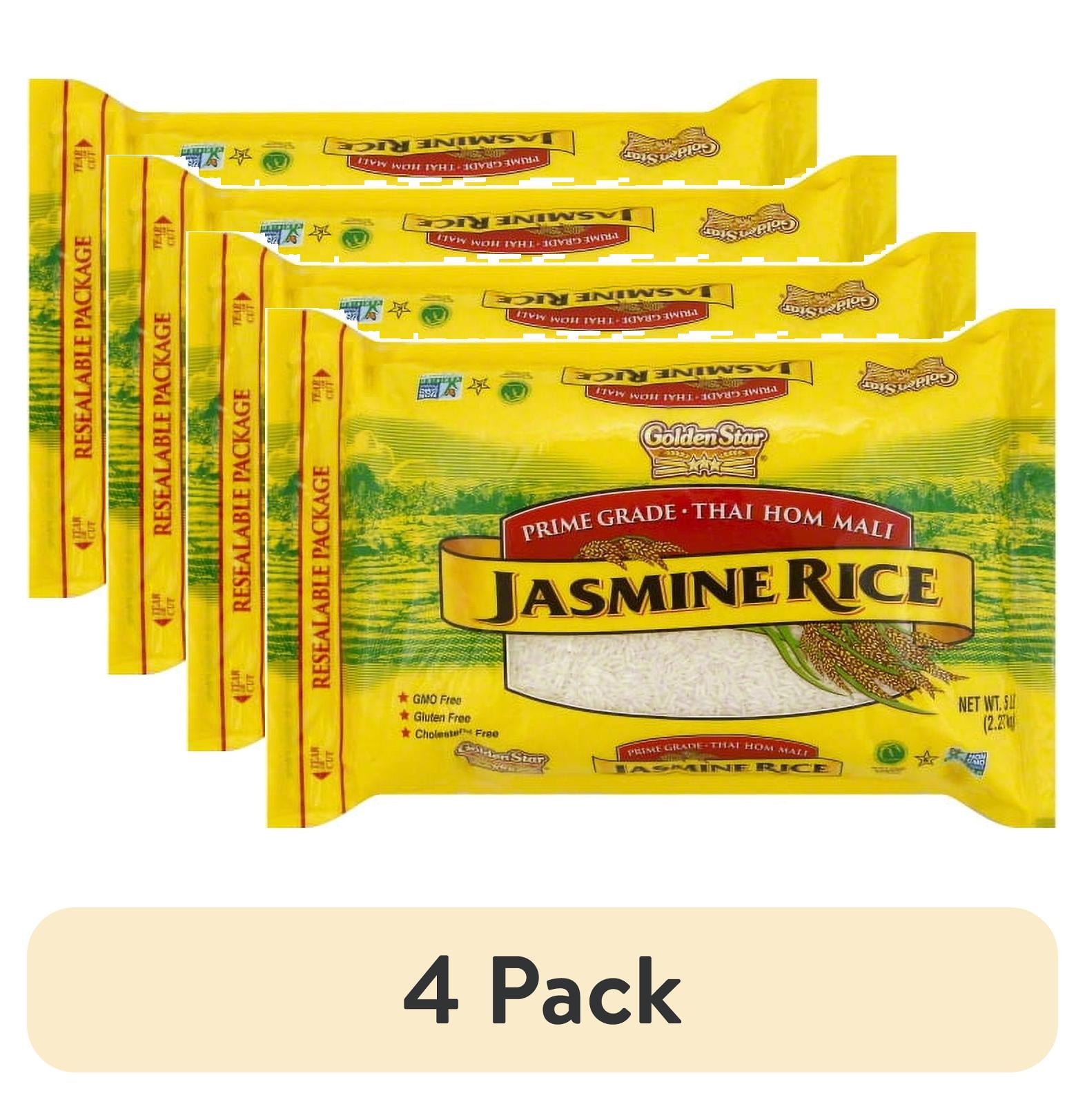 (4 pack) Golden Star Thai Hom Mali Jasmine Rice, 5 lbs - Walmart.com