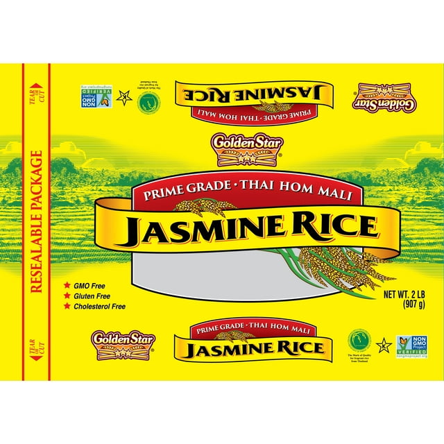 Golden Star Thai Hom Mali Jasmine Rice, 2 lbs - Walmart.com