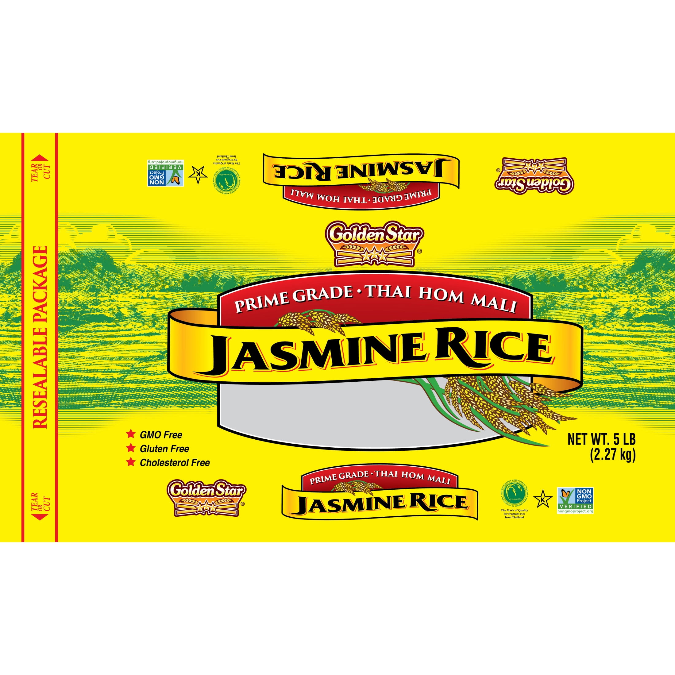 Golden Star Thai Hom Mali Jasmine Rice, 5 lbs - Walmart.com