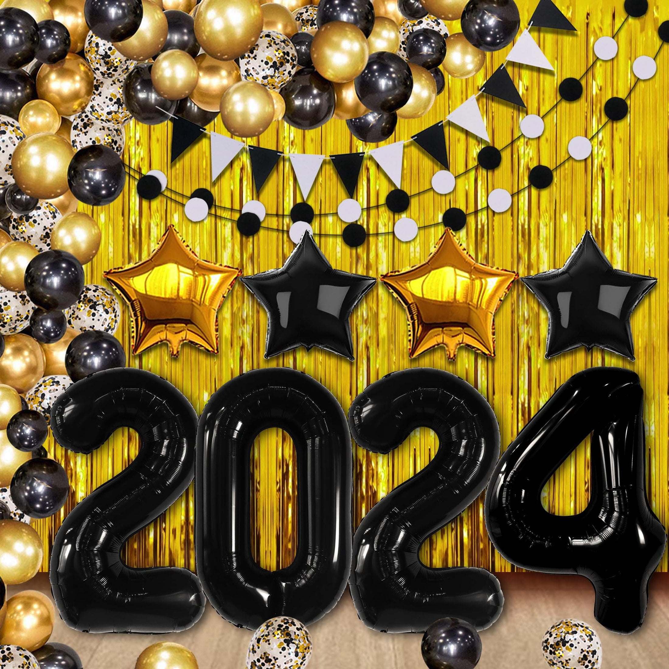 Golden Starburst Grad Set 2024 - Deluxe Graduation Balloon Arch Kit ...