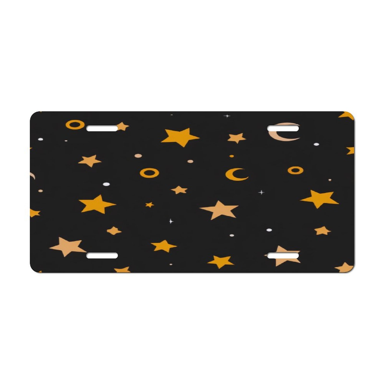 Golden Stars And Moons Night Sky License Plate Lightweight Aluminum ...
