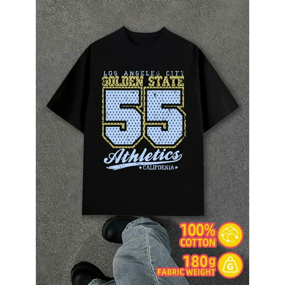 Golden State 55 men black 180G 100% Cotton Unique designs, summer ...