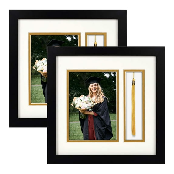Golden State Art 10x10 Graduation Theme Shadow Boxes for 5X7 Photo and ...