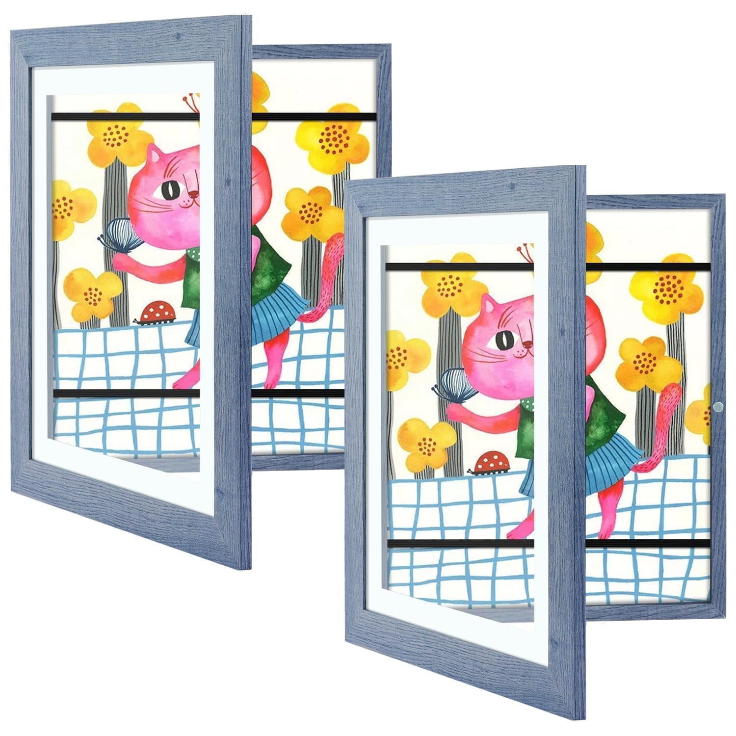 Golden State Art 10x12.5 Kids Art Frames, Front-Opening, Blue, 2 Pack ...