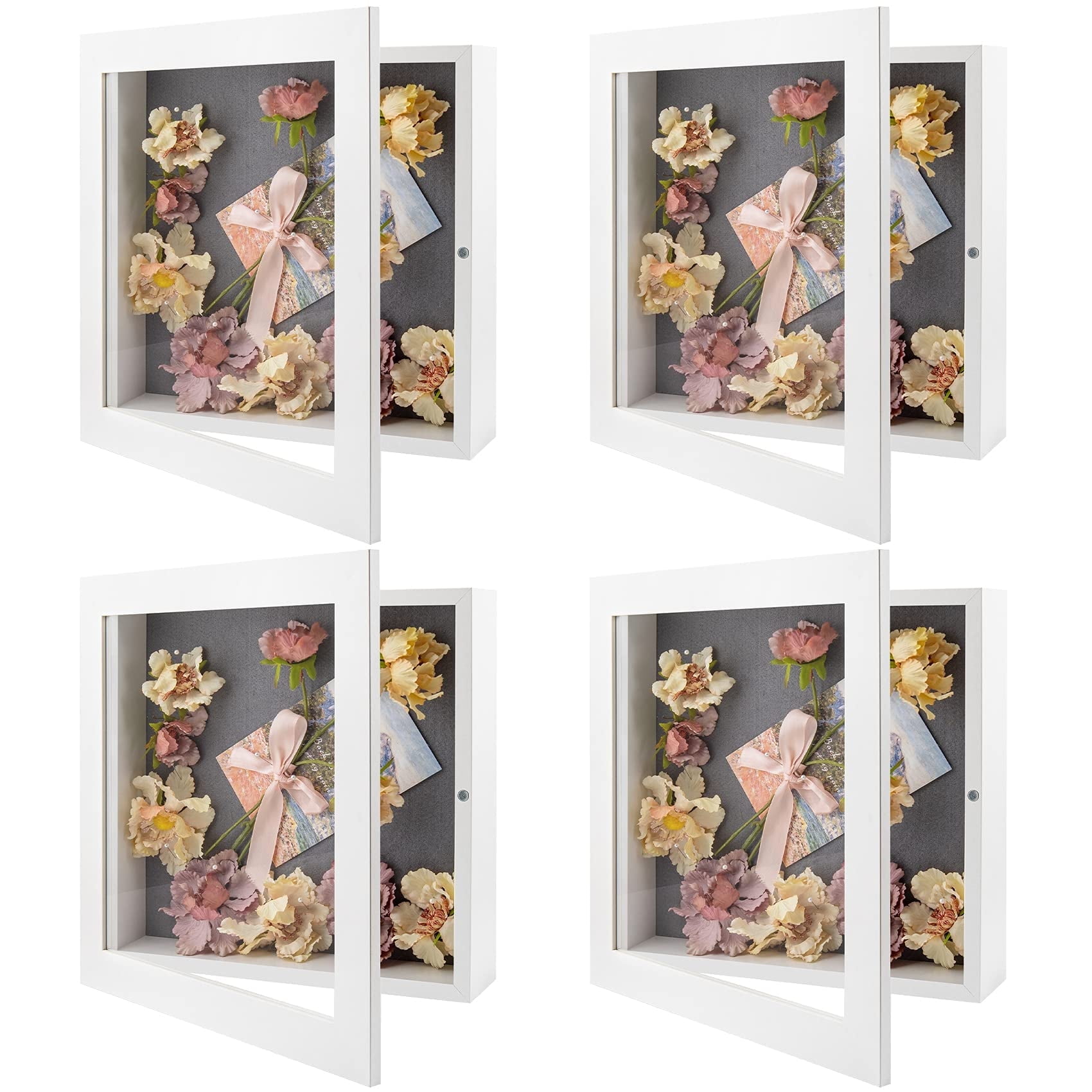 Golden State Art 11x11 Shadow Boxes, 2-inch Depth, White, Pack of 4 ...