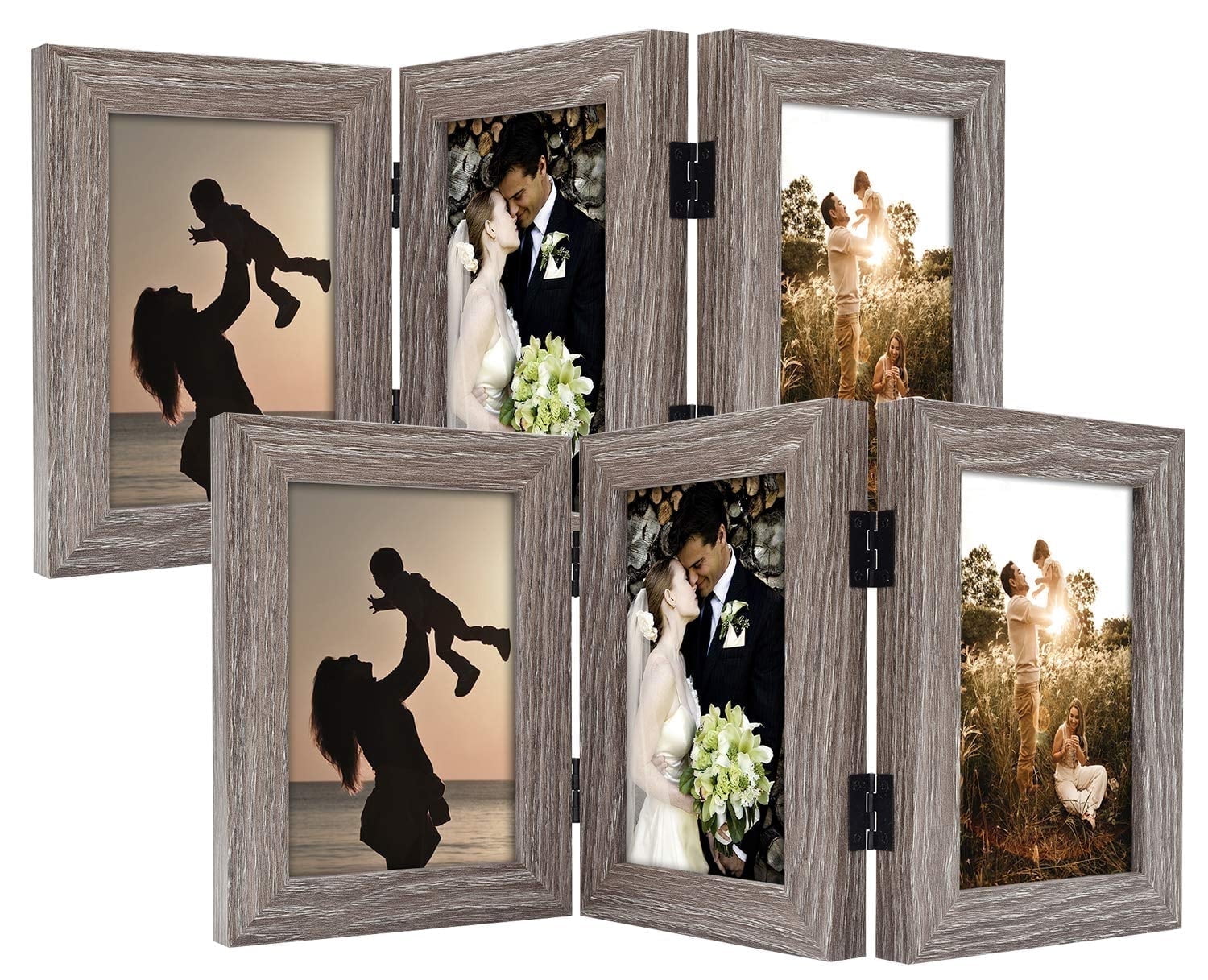 Golden State Art 3-Opening 4x6 Trifold Hinged Desk Top Decor Picture ...