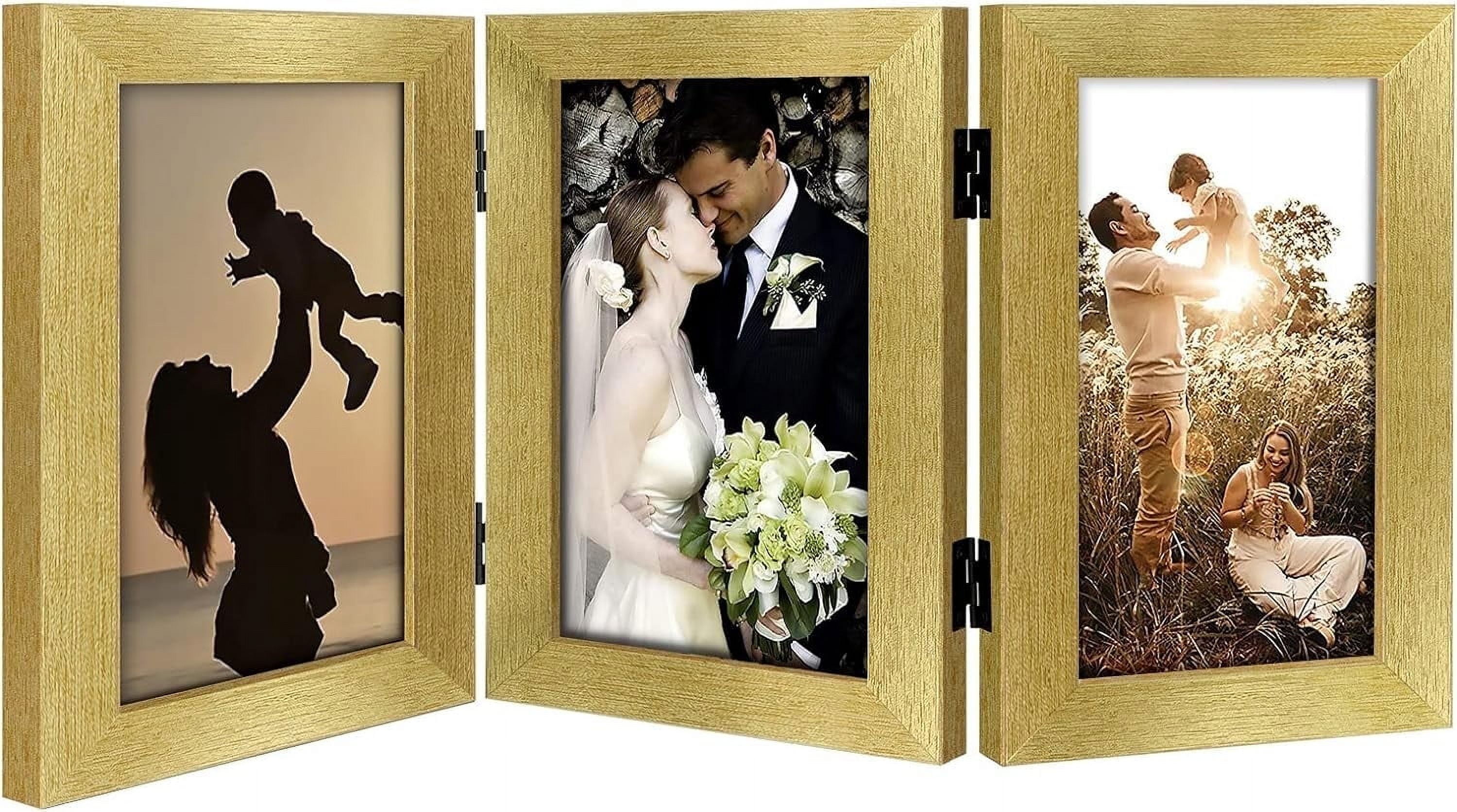 Golden State Art 3-Opening 5x7 Family Trifold Hinged Collage Picture ...