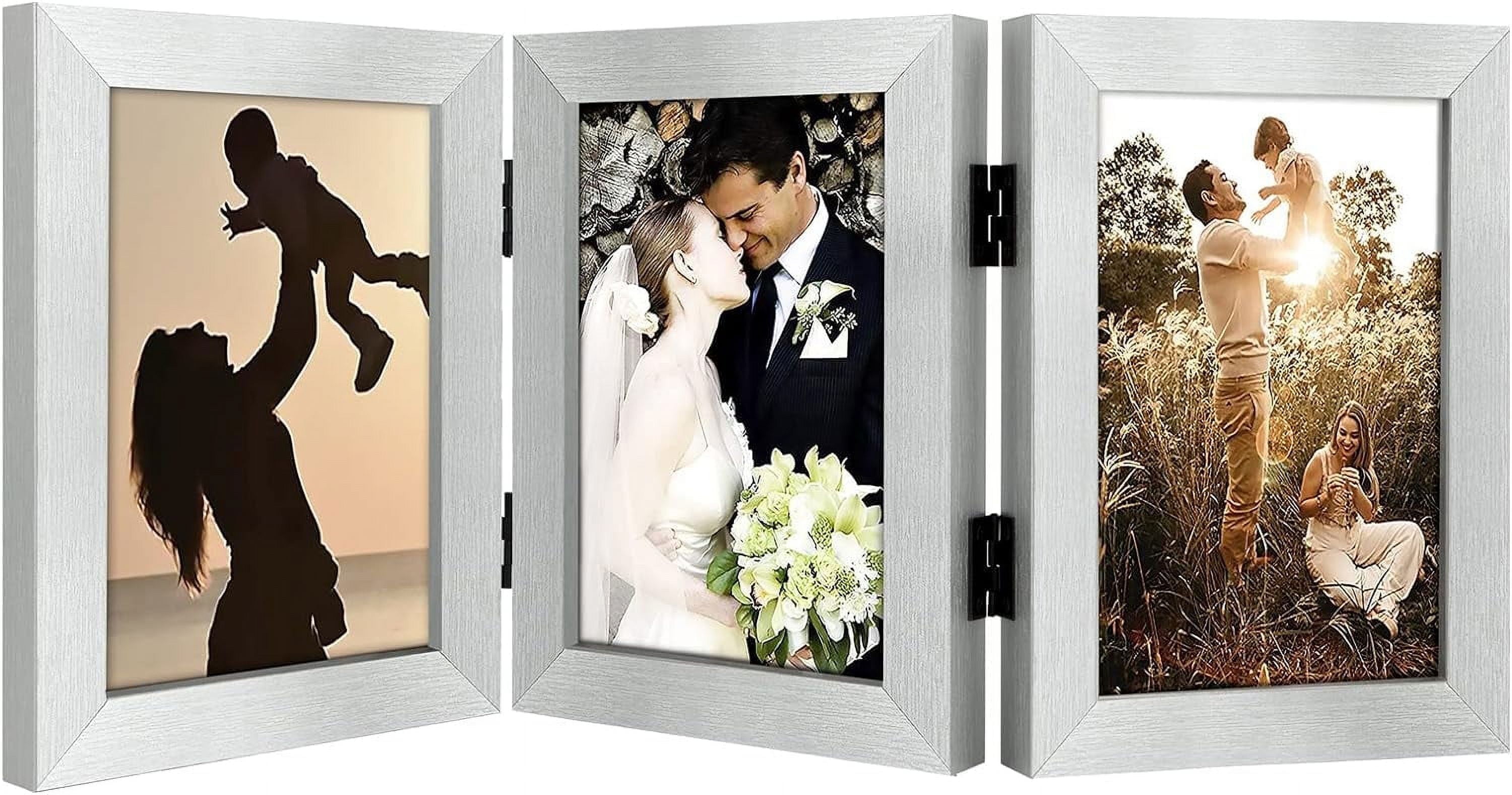 Golden State Art 3-Opening 5x7 Family Trifold Hinged Picture Collage ...