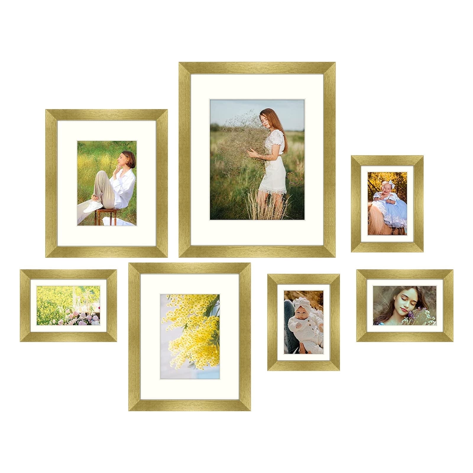 Golden State Art Gallery Wall Frames 11x14, 8x10, 5x7 Matted Photo ...